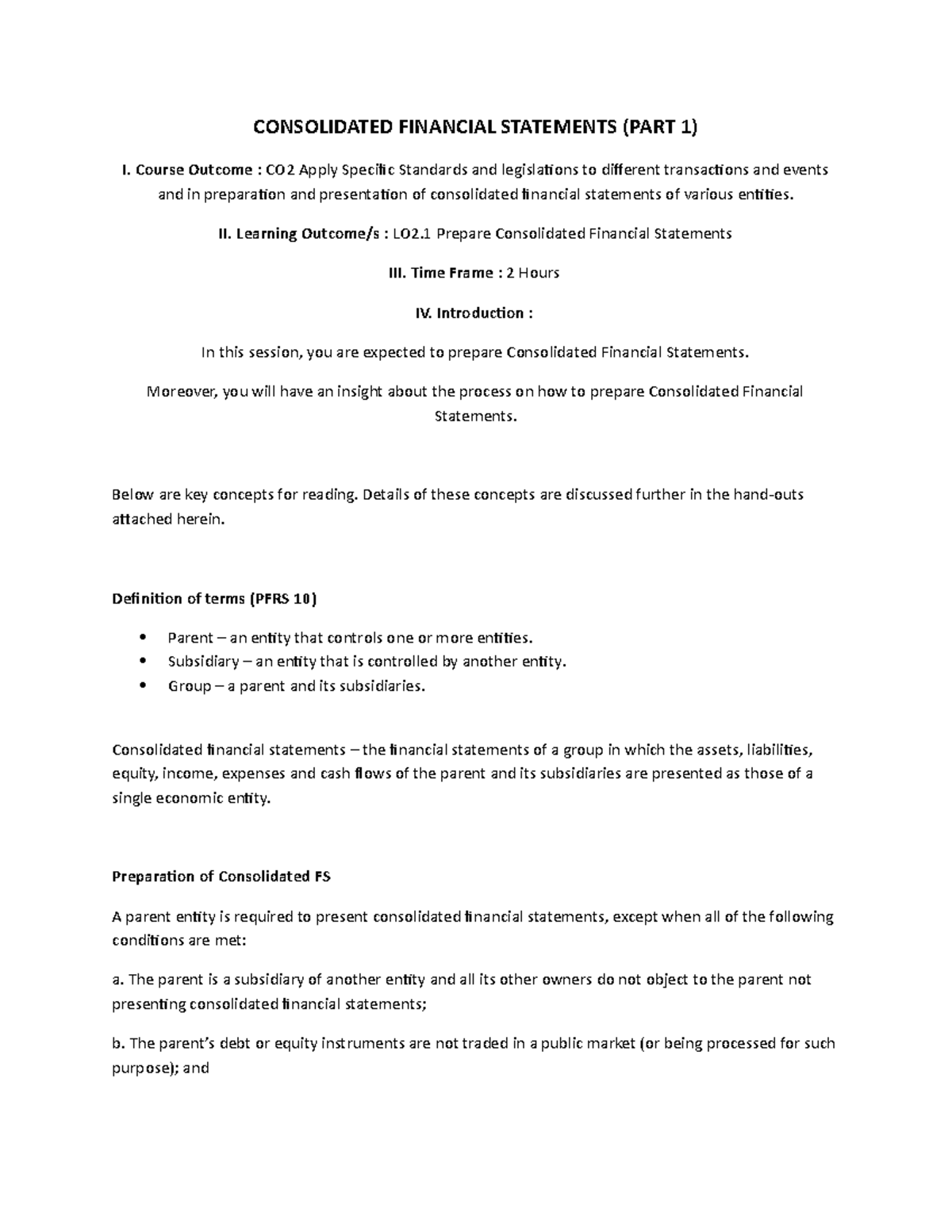 Consolidated Financial Statements - CONSOLIDATED FINANCIAL STATEMENTS ...