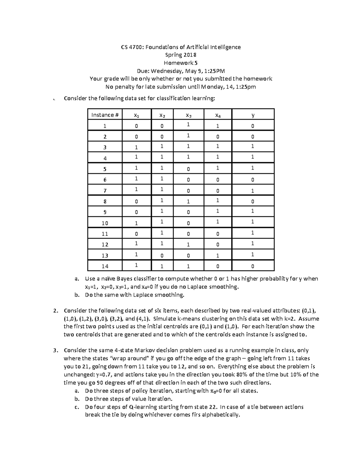 Hw5-2 - Homework assignment from CS 4700 taught by Professor Hyam Hirsh ...