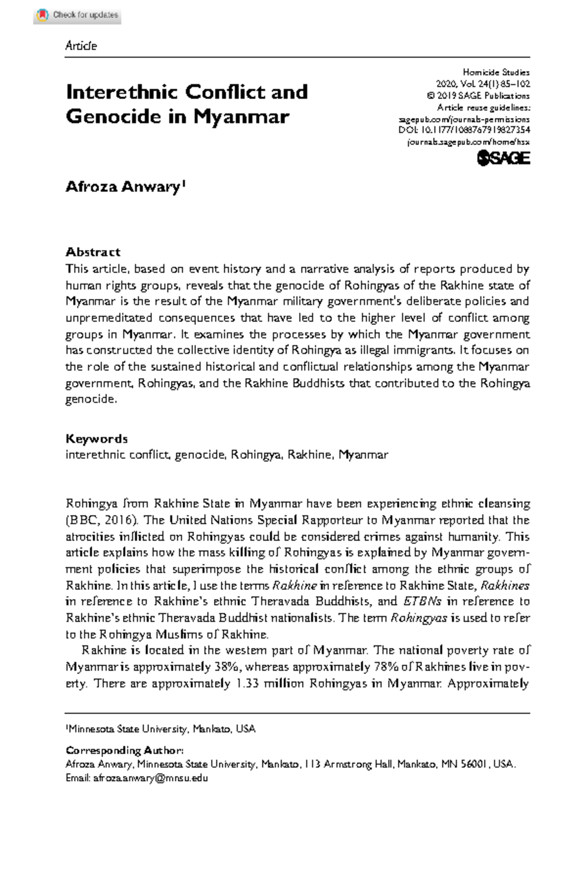 RT2 Journal 1 pdf 2022 - Homicide studies - doi/10.1177/ Homicide ...