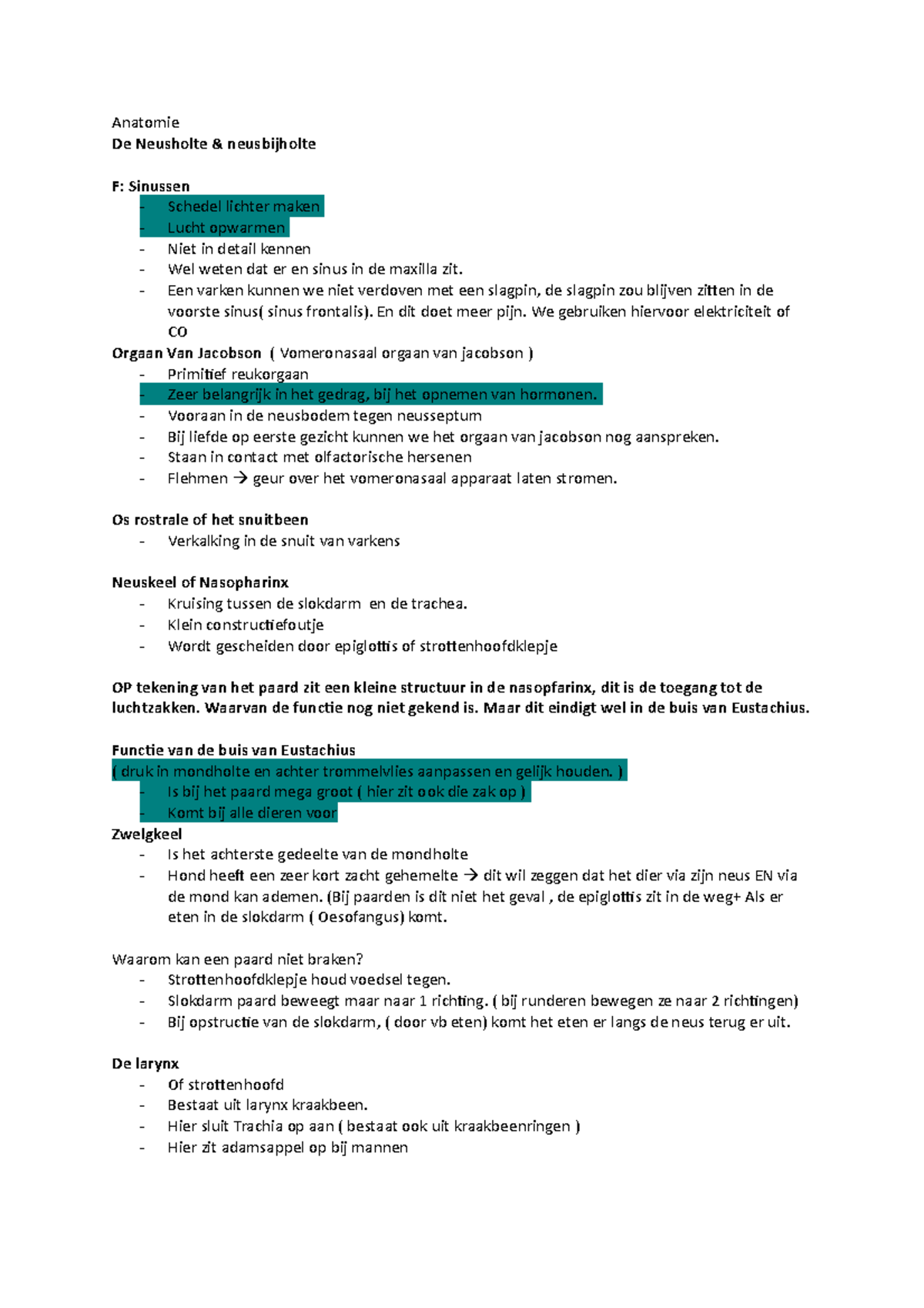 Anatomie neus, keel , longen urinewegstelsel - Anatomie De Neusholte ...