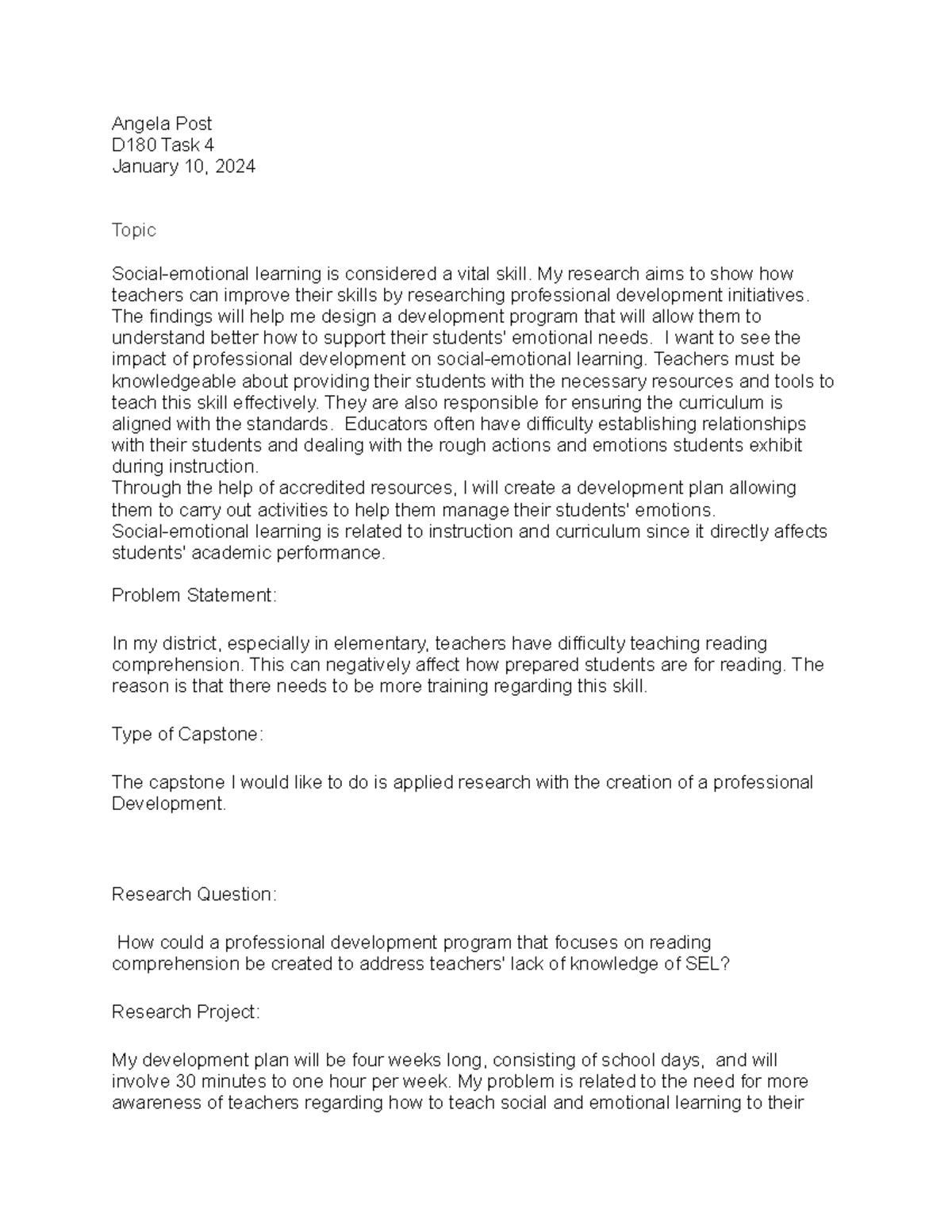 D180 Task 4 Angela Post - Task 4 Passed - Angela Post D180 Task 4 ...