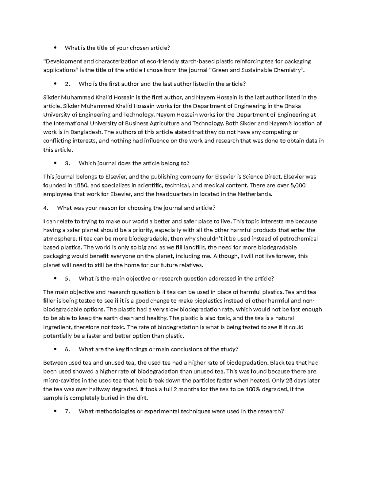 Mod 6 written assignment - What is the title of your chosen article ...