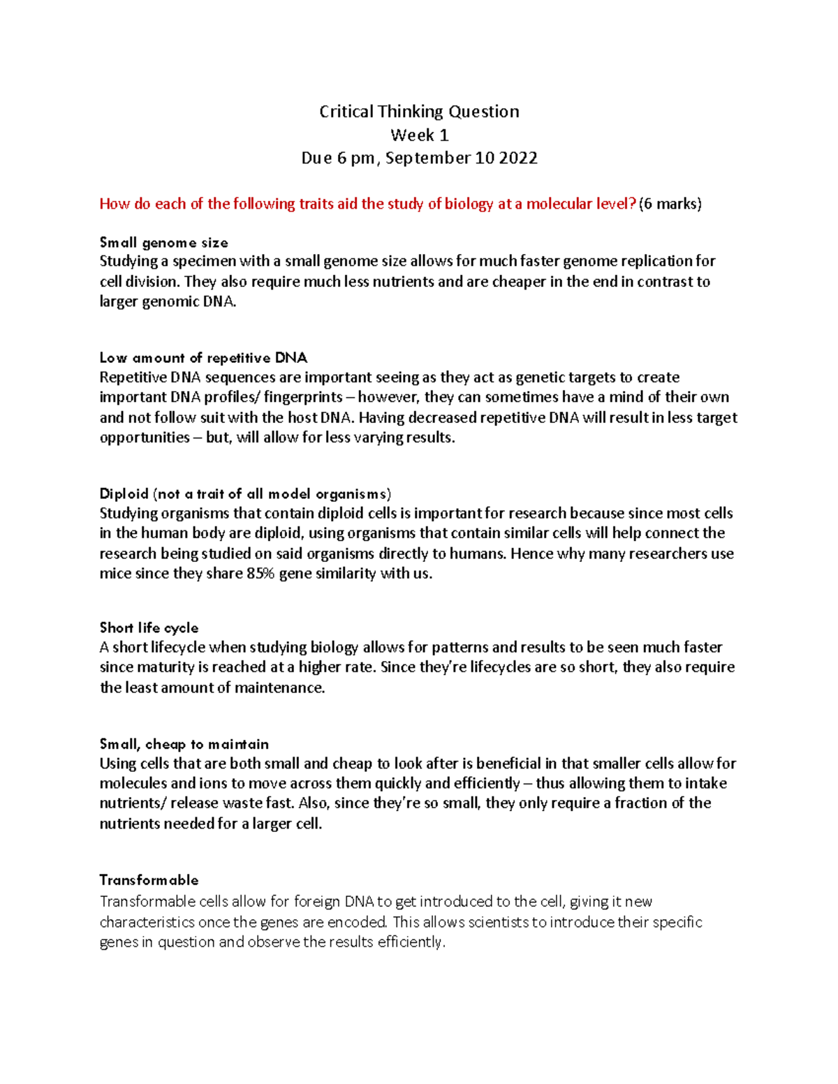 Week 1 CTQ v21 - Critical thinking question for week 1 - Critical ...