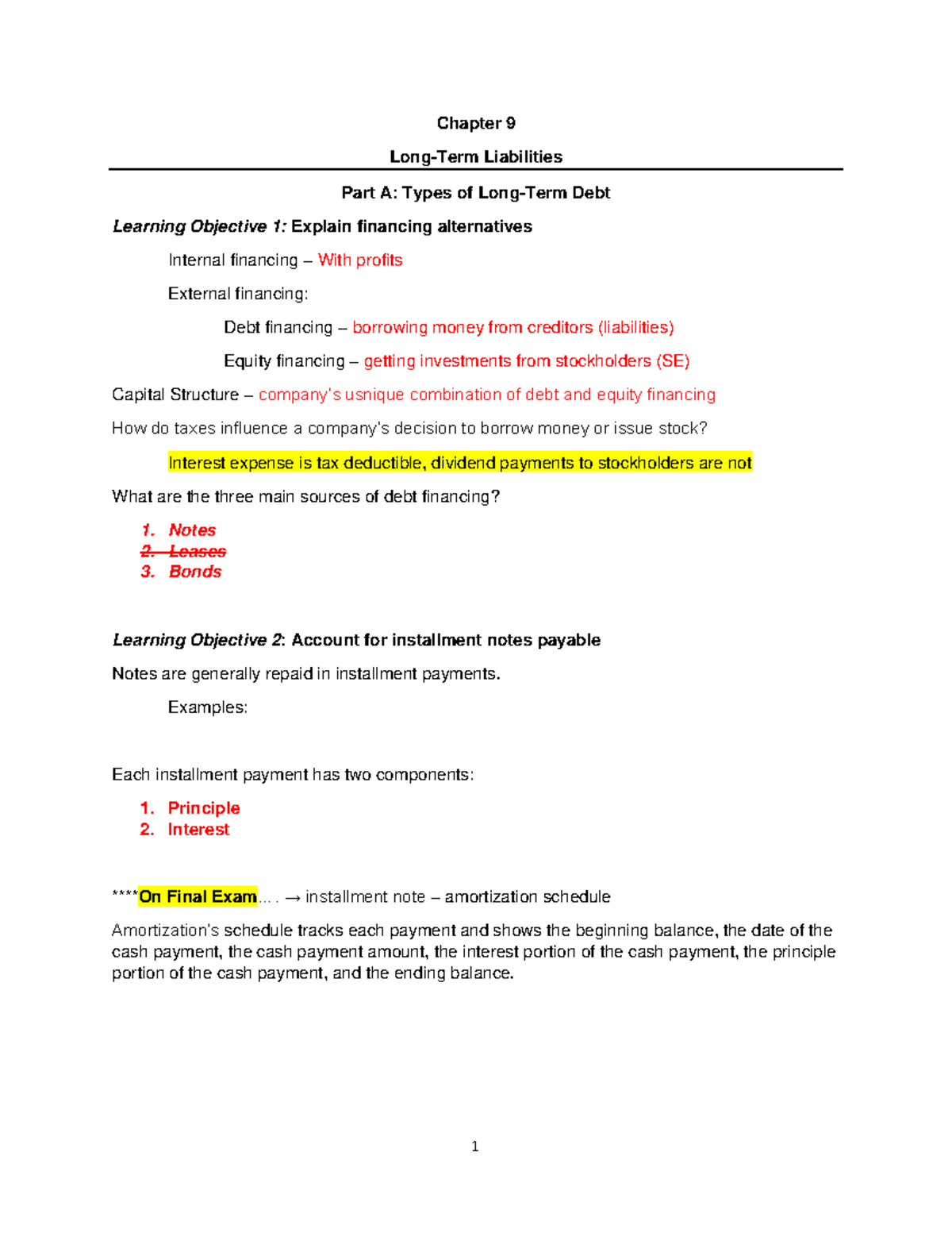 Chapter 9 Exercise Longterm Liabilities - Chapter 9 Long-Term ...