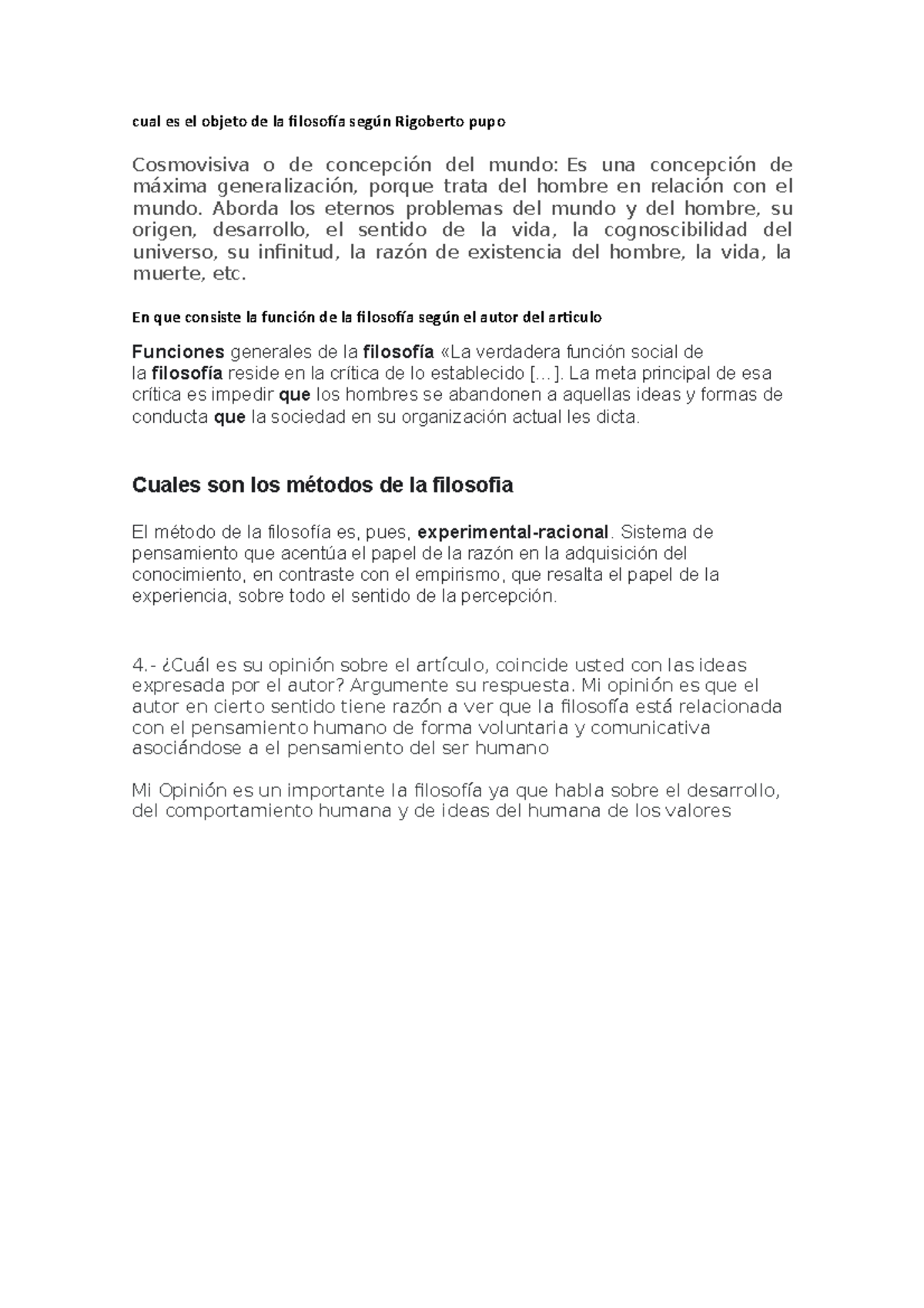 La filosofia - Material de apoyo - cual es el objeto de la filosofía ...