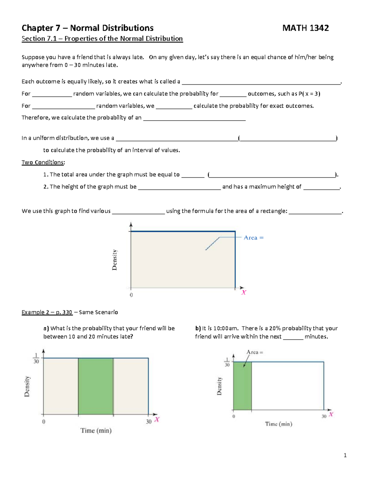 Chapter 7 Guided Notes Online - Chapter 7 – Normal Distributions MATH ...