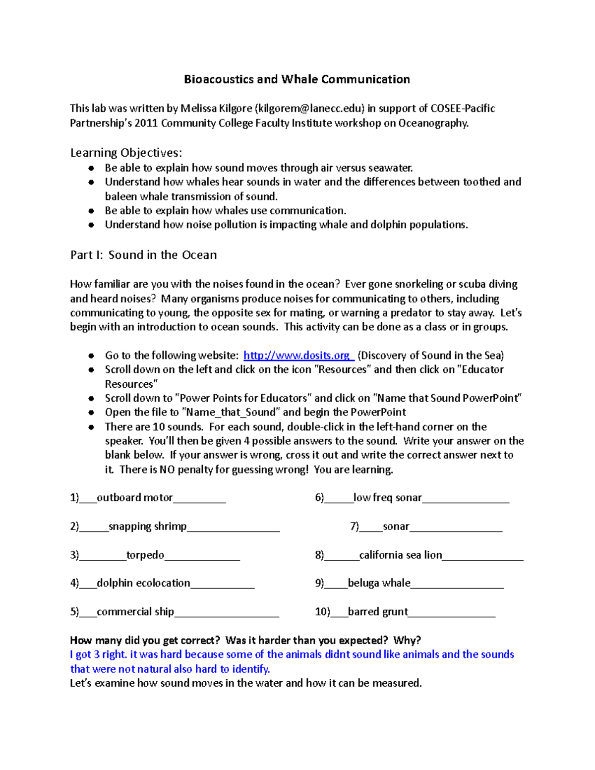 Copy of Bioacousics and Whale Communication - Bioacoustics and Whale ...