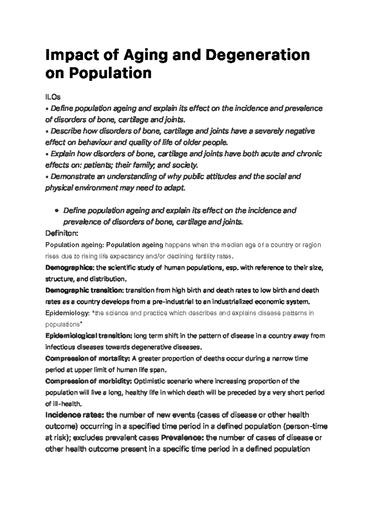 Impact of Ageing and Degeneration on Population - I m p a c t o f Ag i ...