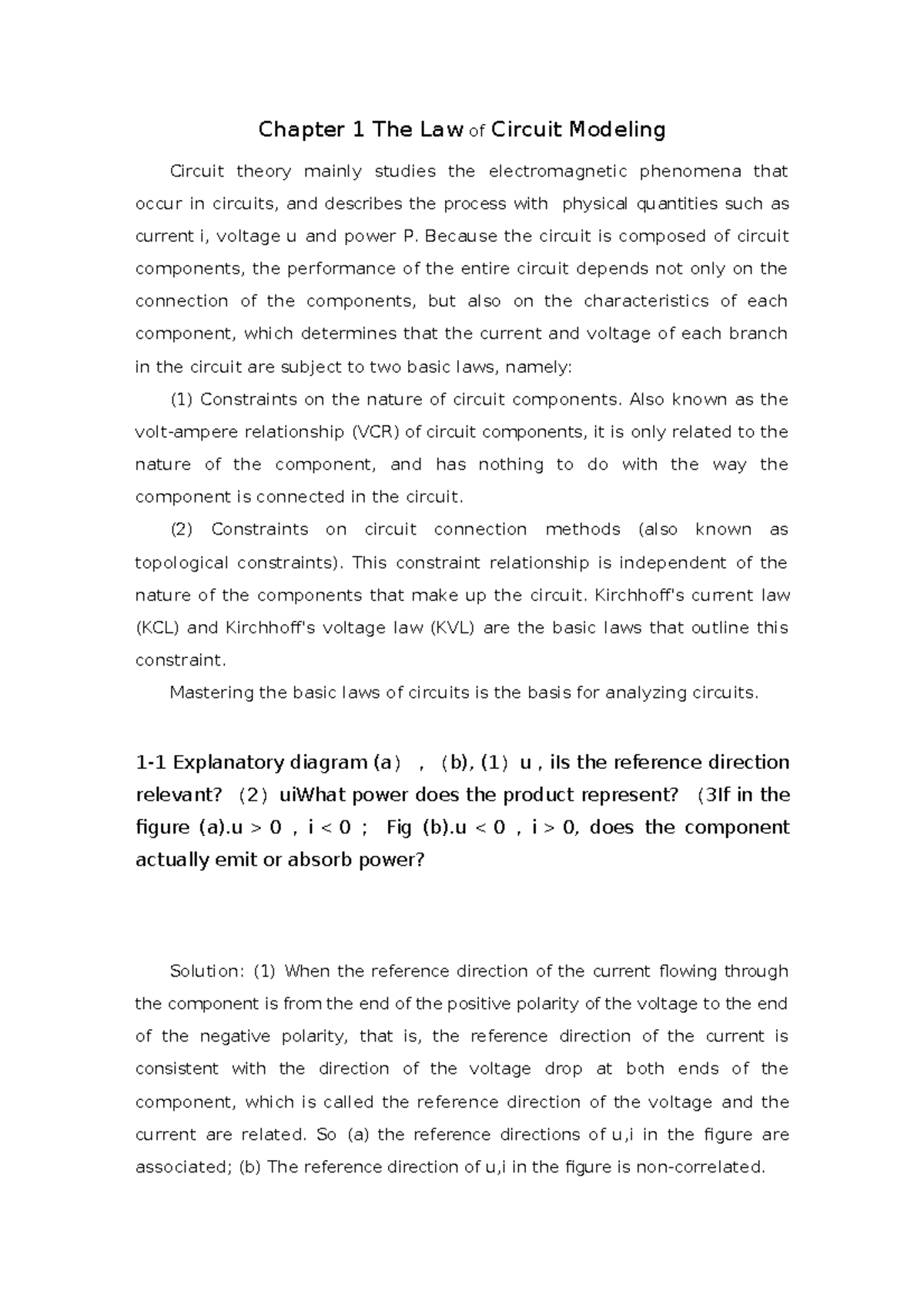 Chapter 1 The Law of Circuit Modeling - Chapter 1 The Law of Circuit ...