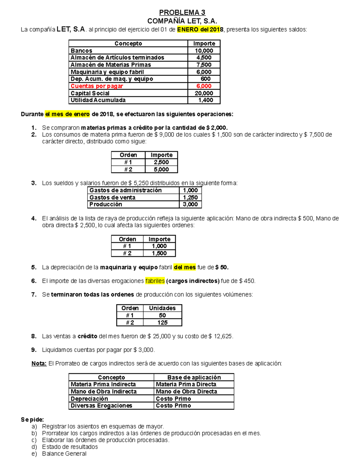 Redacción 5 PROBLEMAS DE CONTABILIDAD BALANCES ESTADOS Y PROYECTOS DE ...