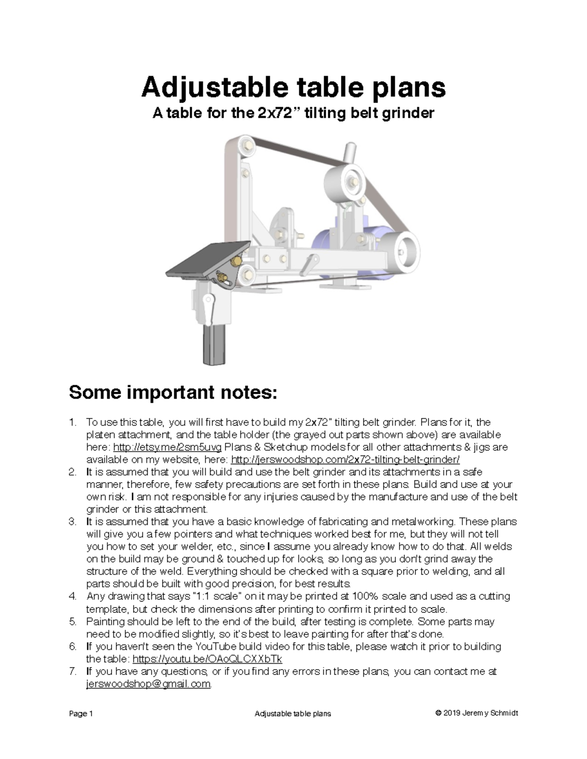 Adjustable-table-plans - Adjustable table plans A table for the 2x72 ...