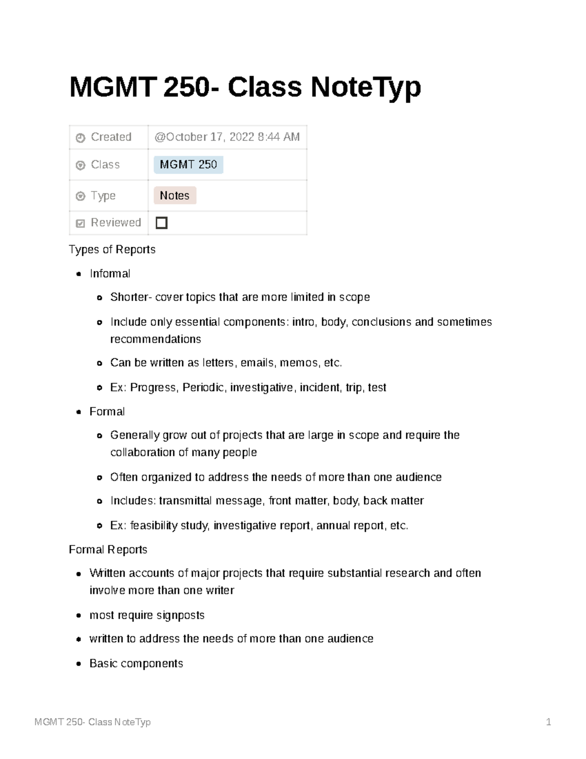 MGMT 250- Class Note Typ - MGMT 250- Class NoteTyp 1 MGMT 250- Class ...