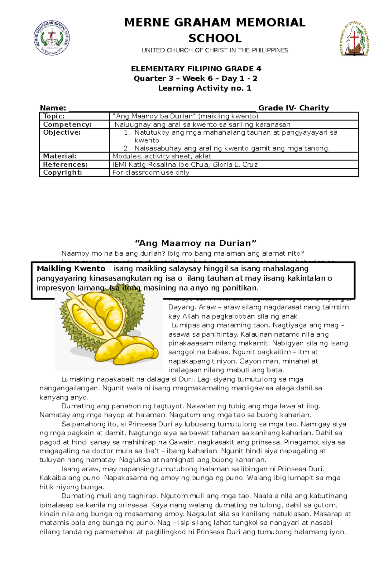 Filipino new0001 - KajsnmD - ELEMENTARY FILIPINO GRADE 4 Quarter 3 ...