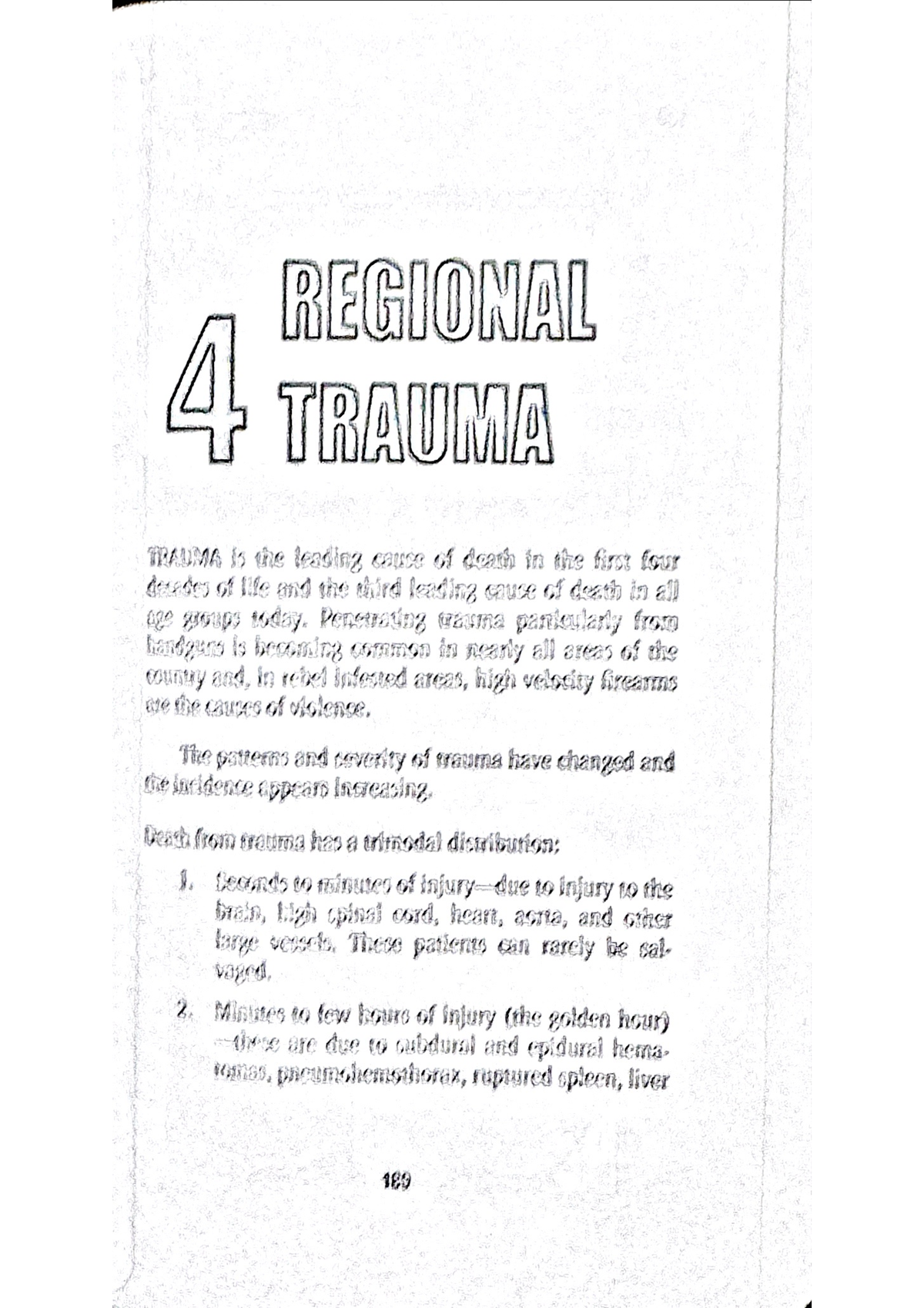 Regional Trauma - Learning Materials - Education - Studocu