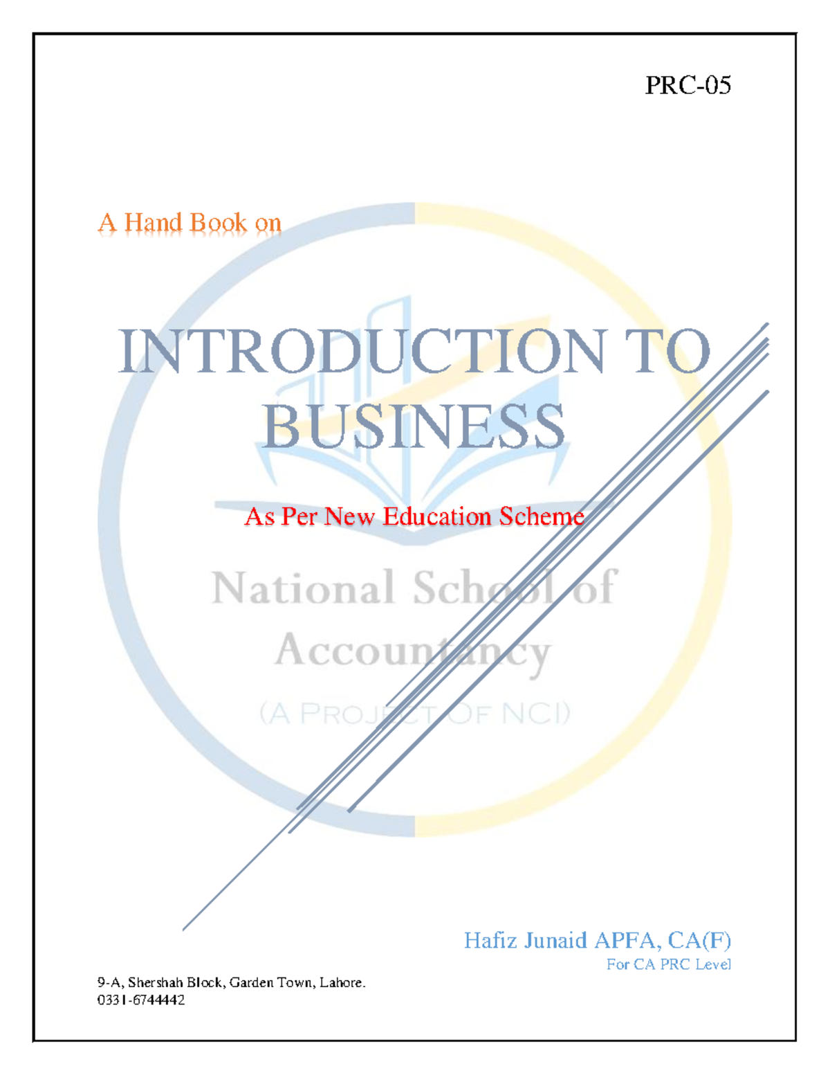 ITB Notes - 9-A, Shershah Block, Garden Town, Lahore. 0331- PRC- A Hand ...