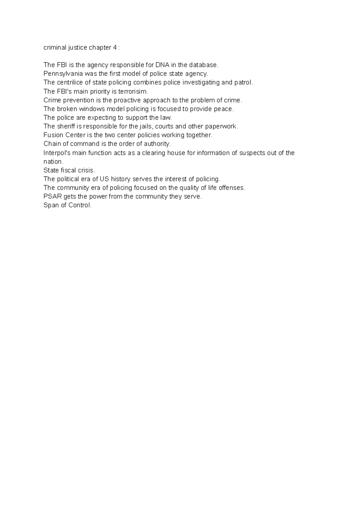 Criminal justice chapter 4 Review - criminal justice chapter 4 : The ...