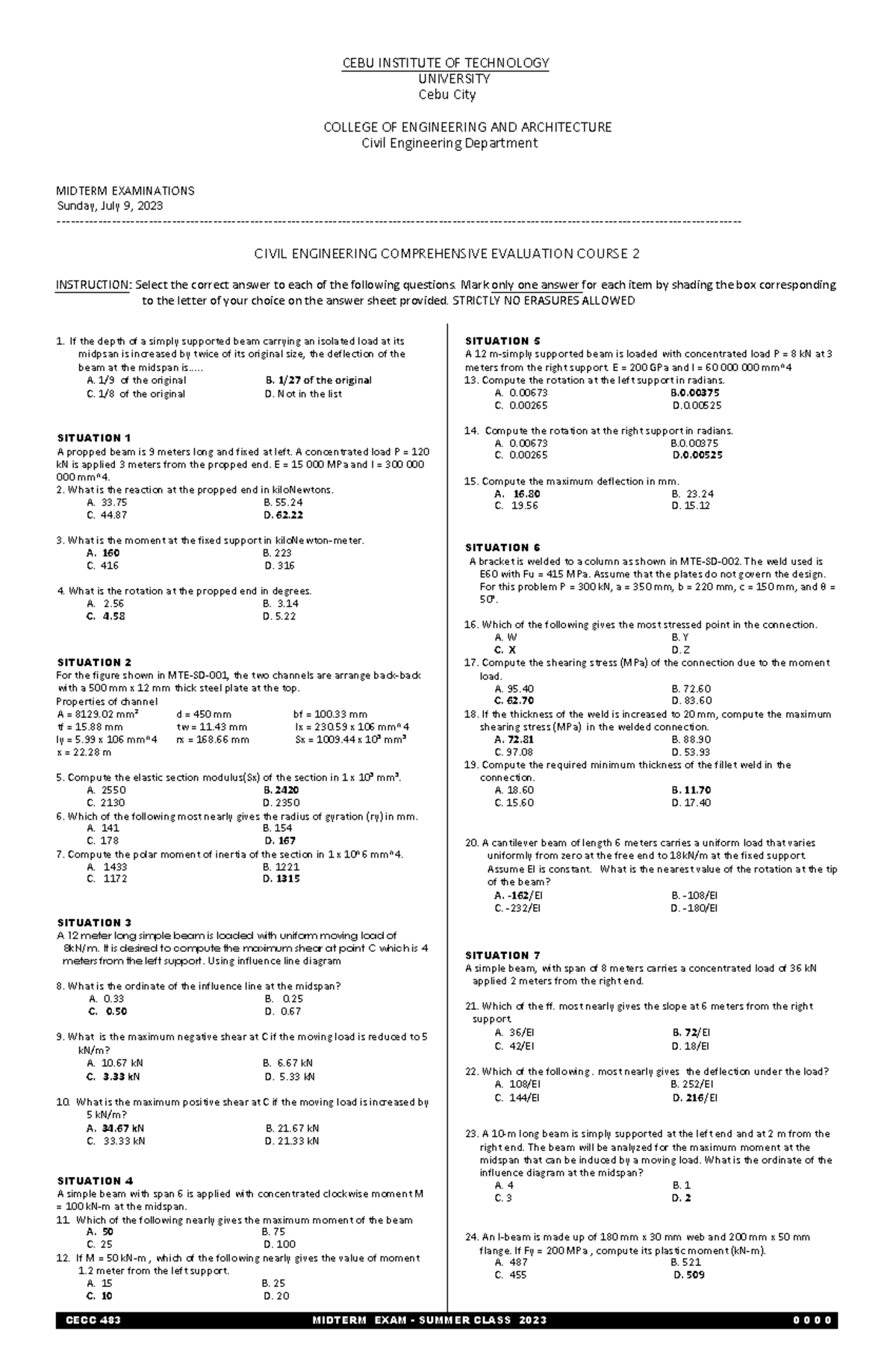 REVIEW MATERIALS - CEBU INSTITUTE OF TECHNOLOGY UNIVERSITY Cebu City ...