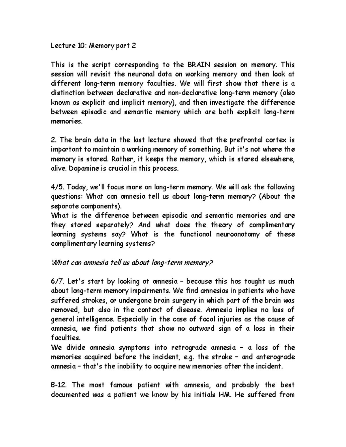 10 Memory Part 2 Lecture Notes 10 Lecture 10 Memory Part 2 This Is The Script
