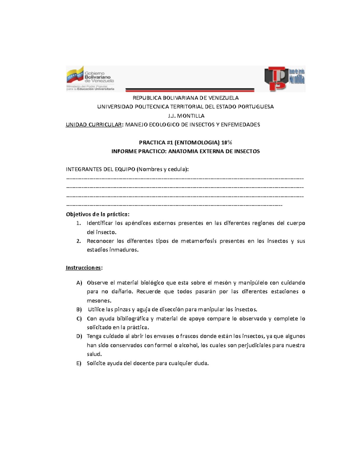 Practica^N 1. Anatomia externa insectos^J metamorfosis 23 - REPUBLICA ...