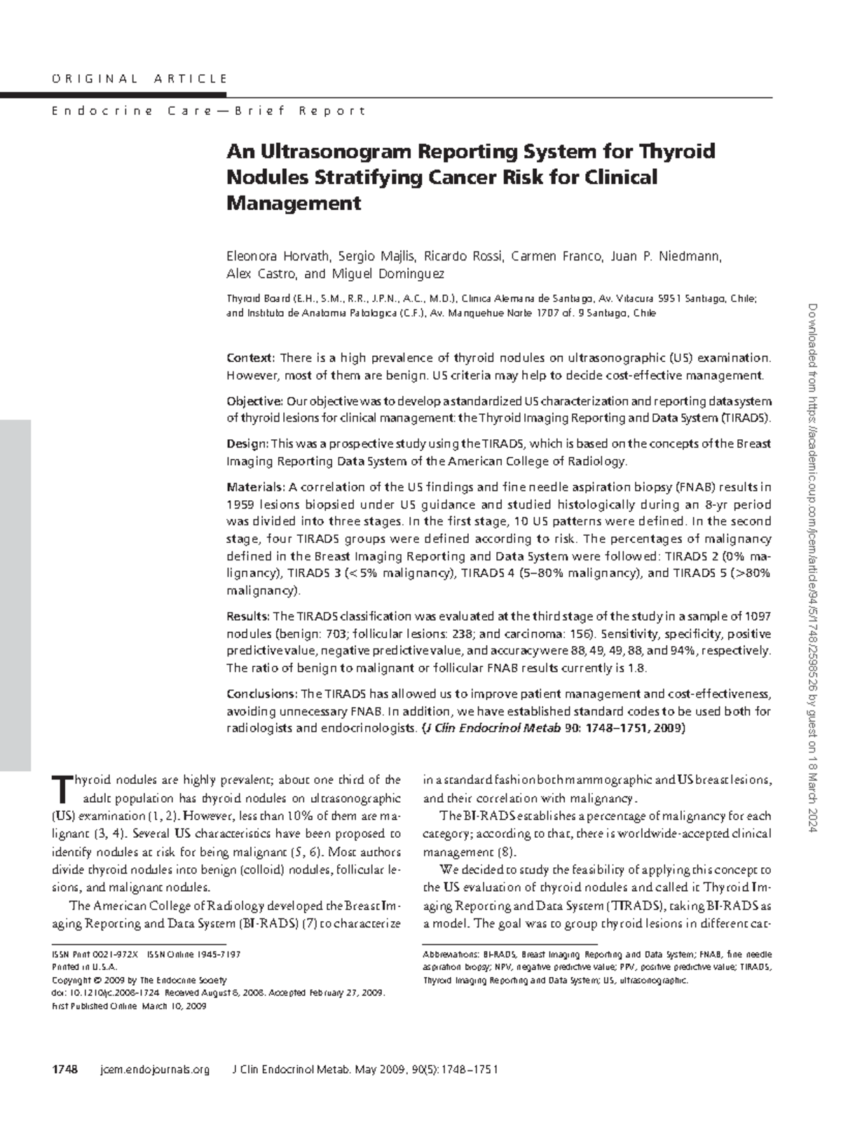 Tirads - An Ultrasonogram Reporting System for Thyroid Nodules ...