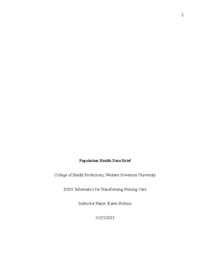 D029 CEM1 Summary Demographis Phase 2 - D029 - WGU - Studocu