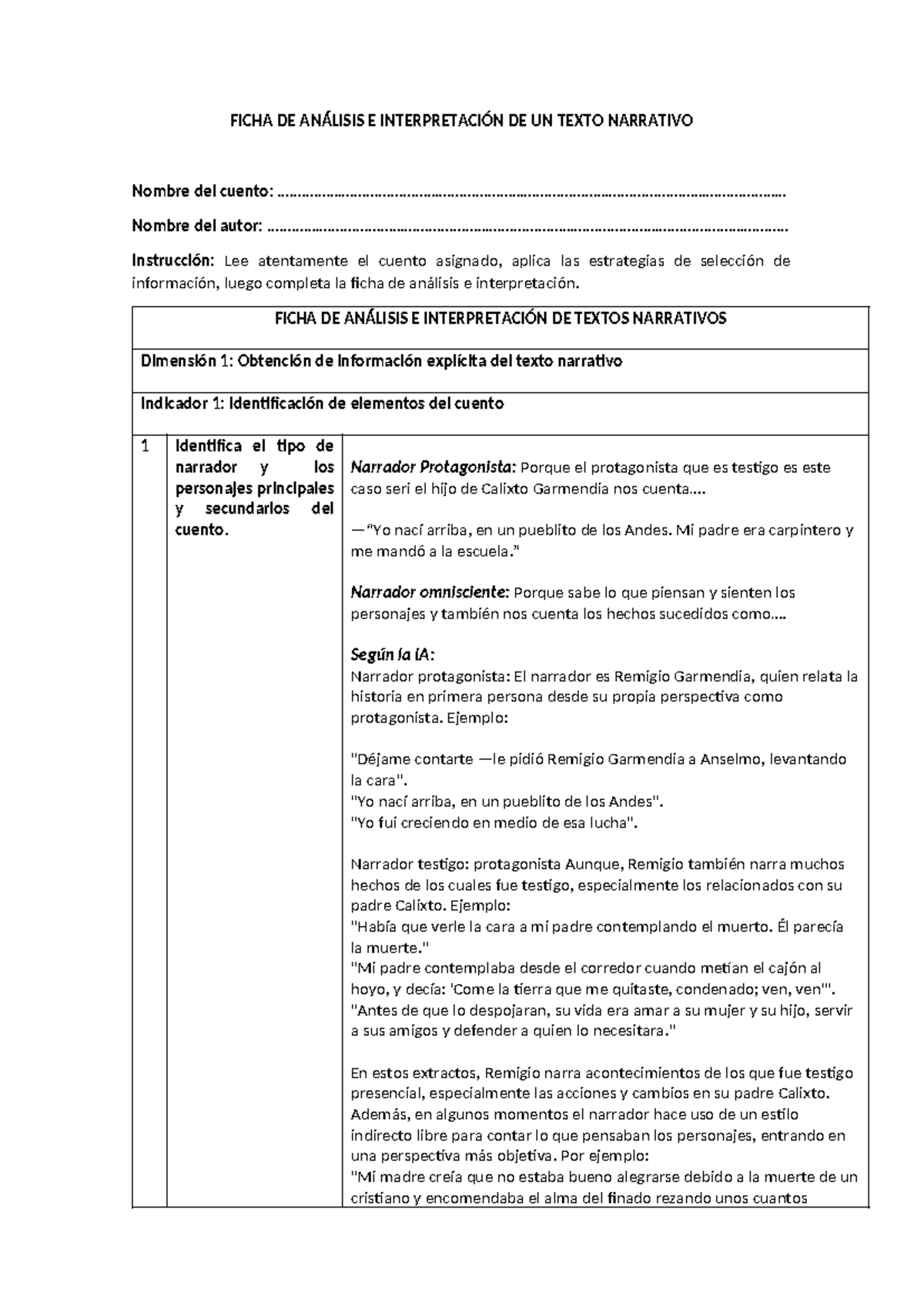 Práctica-OBRA Literaria con IA - FICHA DE ANÁLISIS E INTERPRETACIÓN DE ...