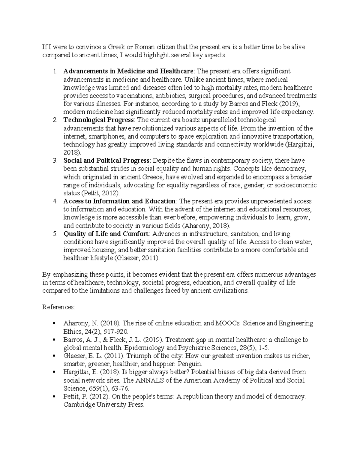 Greek unit 8 discussion - If I were to convince a Greek or Roman ...