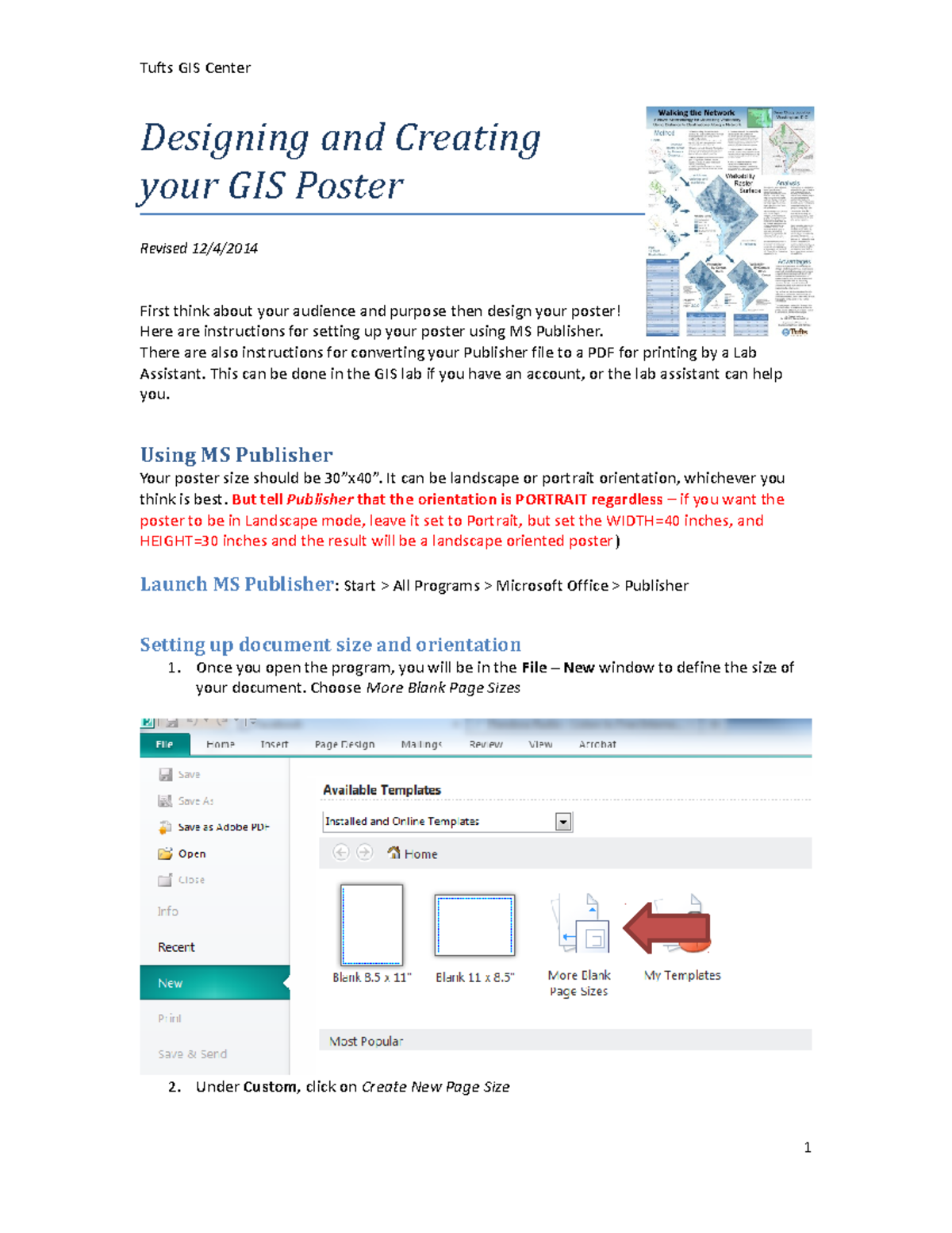 Designing and Creating you Poster Publisher set up and PDF directions ...