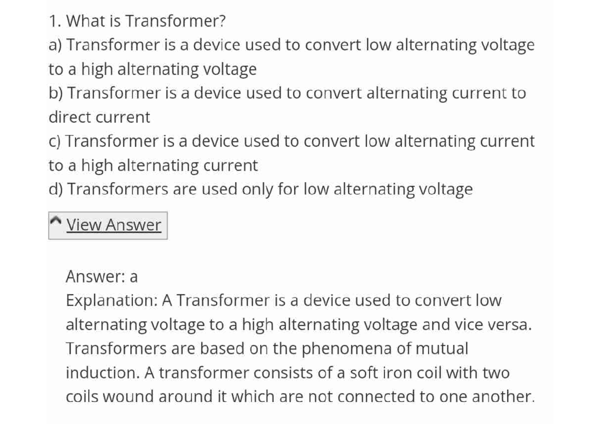 Transformer - Basic electronics - Studocu