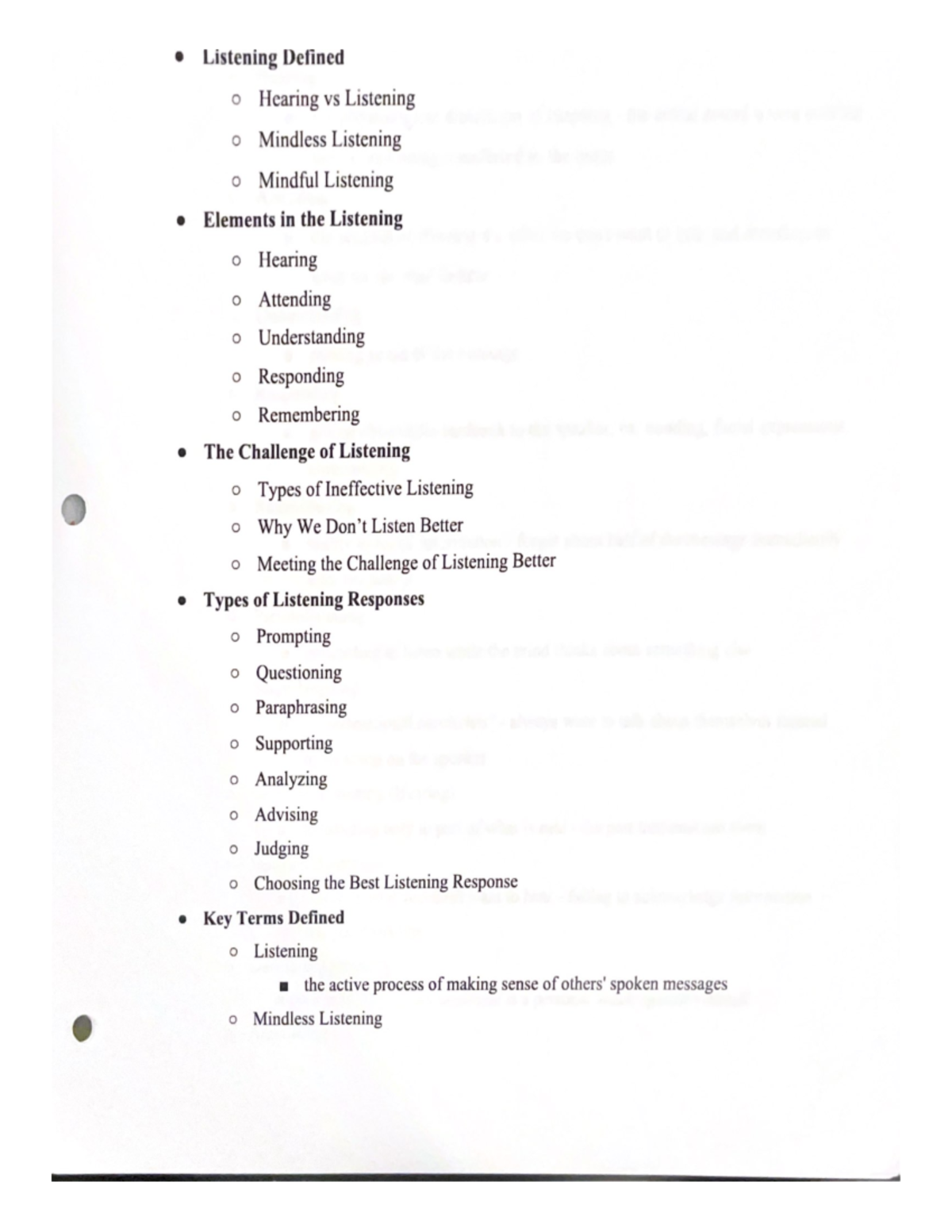 FILE 9918 - Lecture notes over the benefits and importance of listening ...
