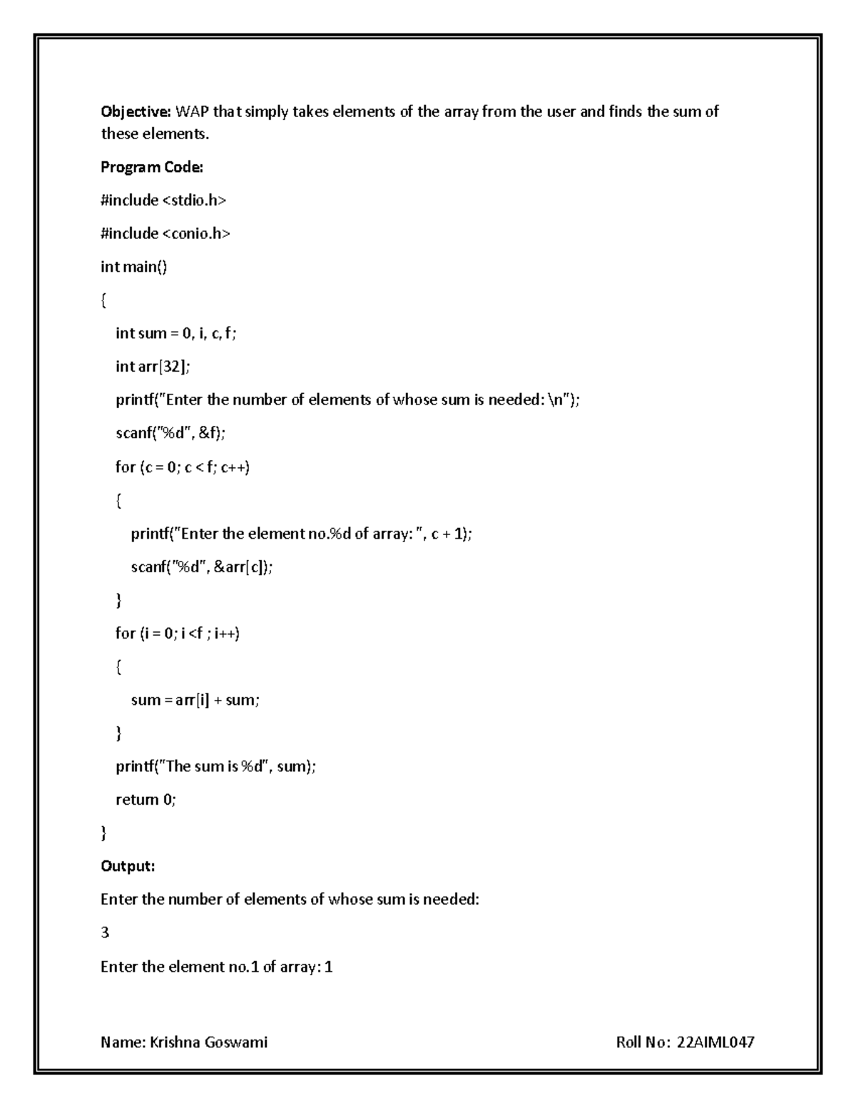 Printout - PPS codes for 1st year - Objective: WAP that simply takes ...
