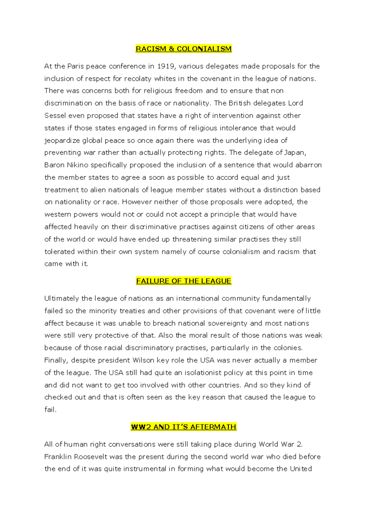 Pre Universal Declaration OF Human Rights - RACISM & COLONIALISM At the ...