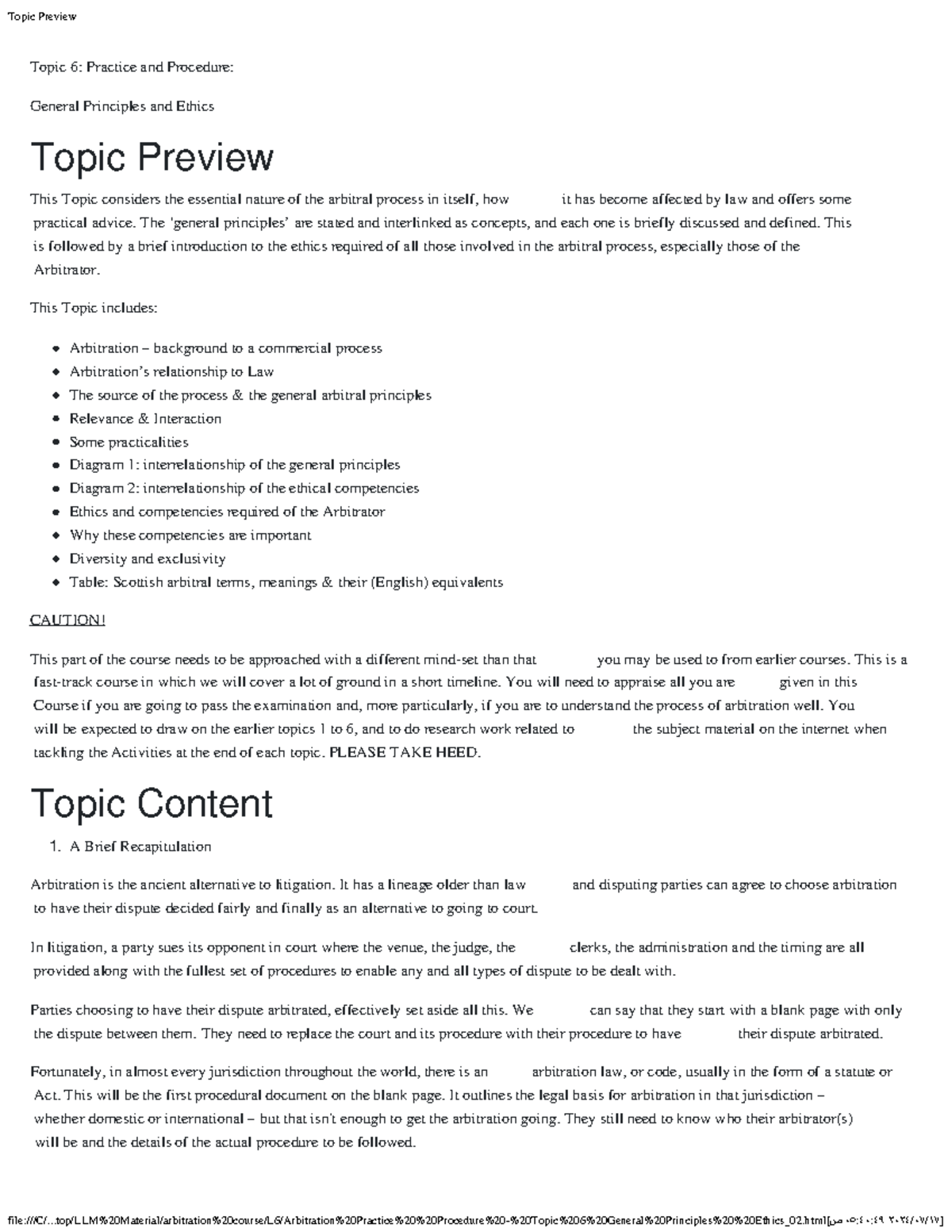 Arbitration Practice Procedure - Topic 6 General Principles Ethics 02 ...