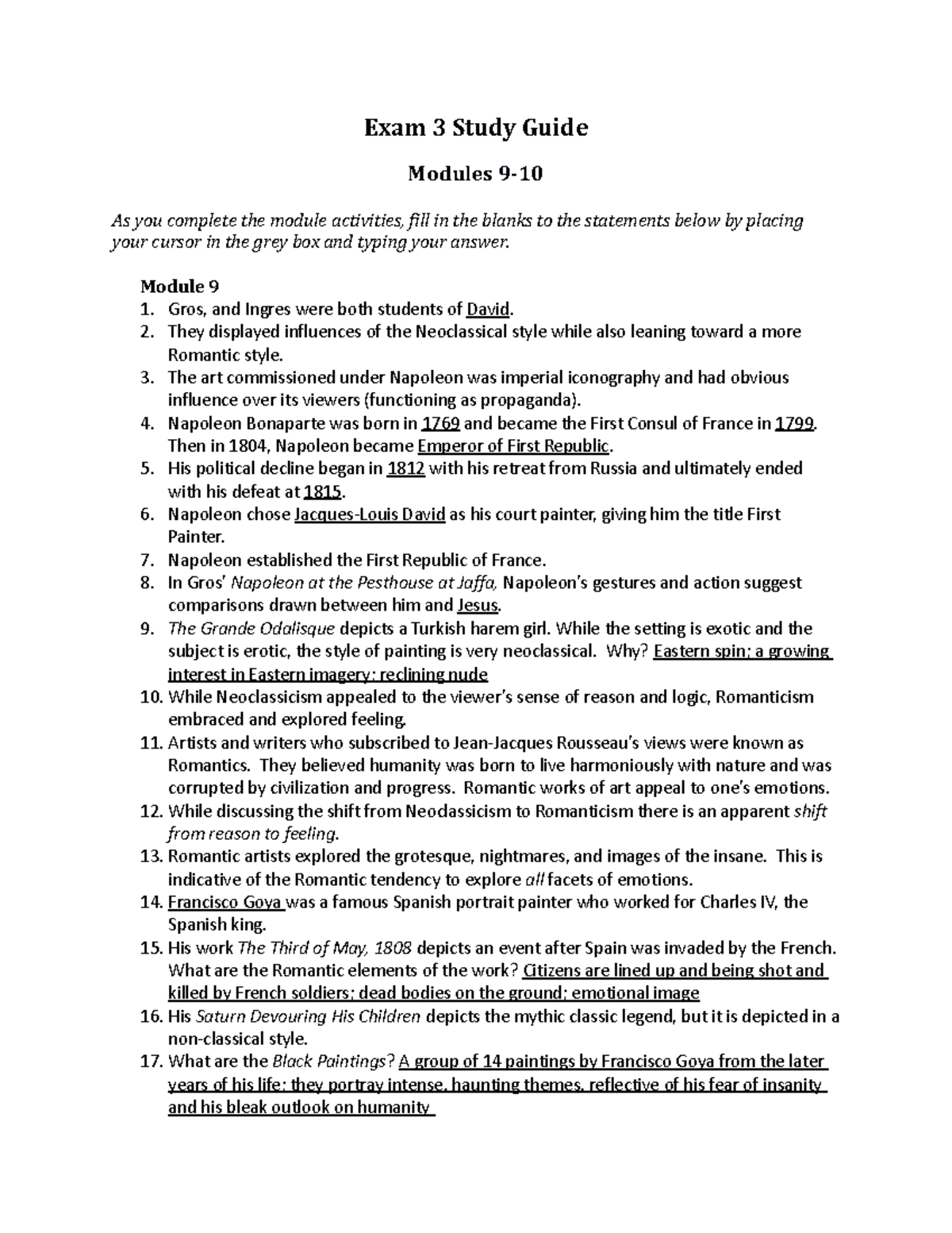 Exam 3 Study Guide-Tucker - Exam 3 Study Guide Modules 9- As you ...