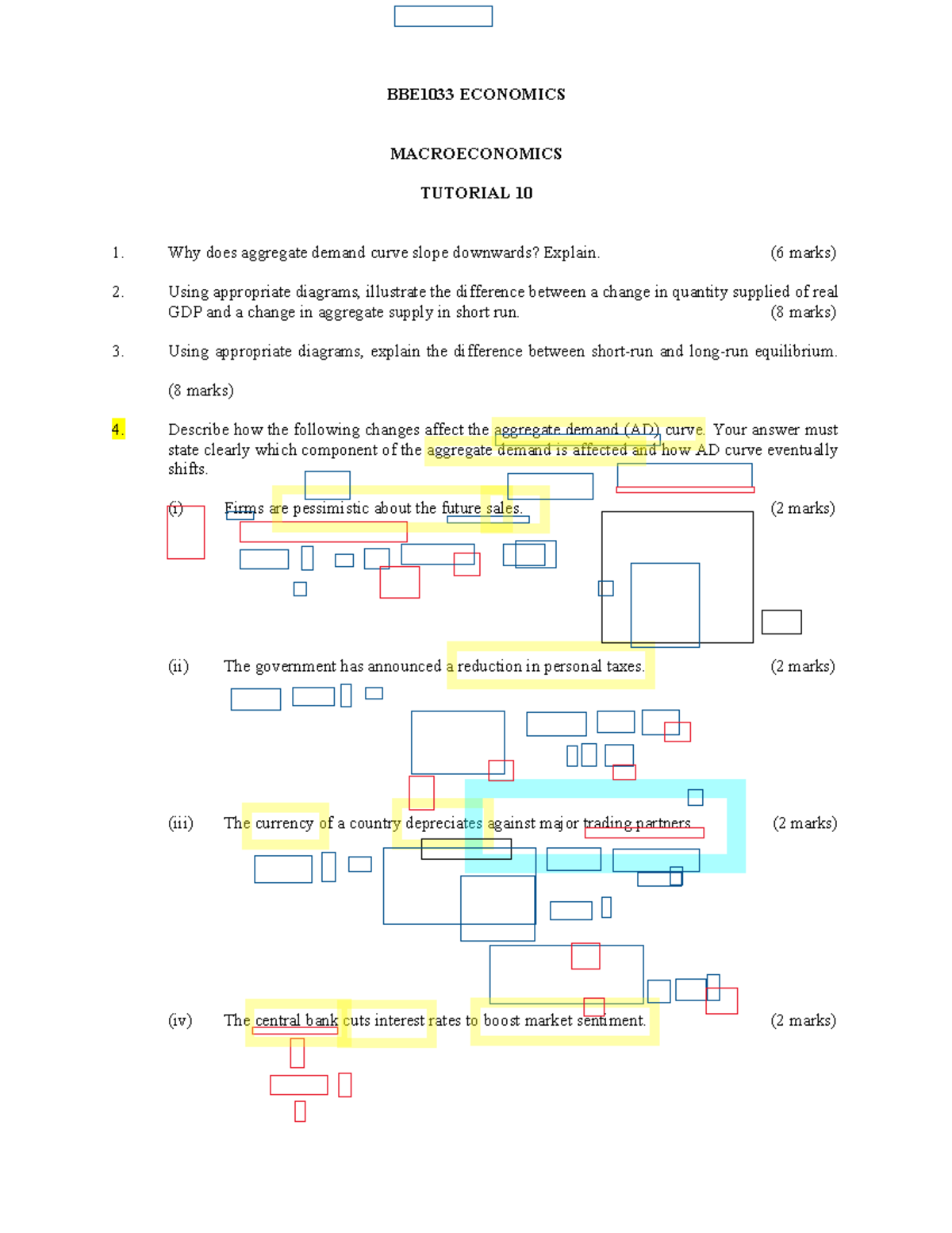 Tutorial 10 AD AS - BBBE1033 - BBE1033 ECONOMICS MACROECONOMICS TUTORIAL 10 Why does aggregate ...