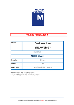 Z Assignment C BLAW1B-6 DLO5 2021 BBA MEMO Upload - MARKING MEMORANDUM ...