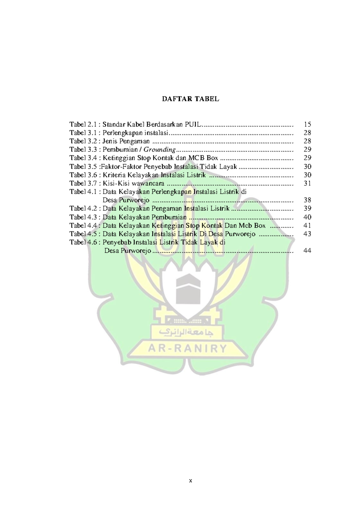 Instalasi Kelistrikan - x xi Tabel 2 : Standar Kabel Berdasarkan PUIL ...