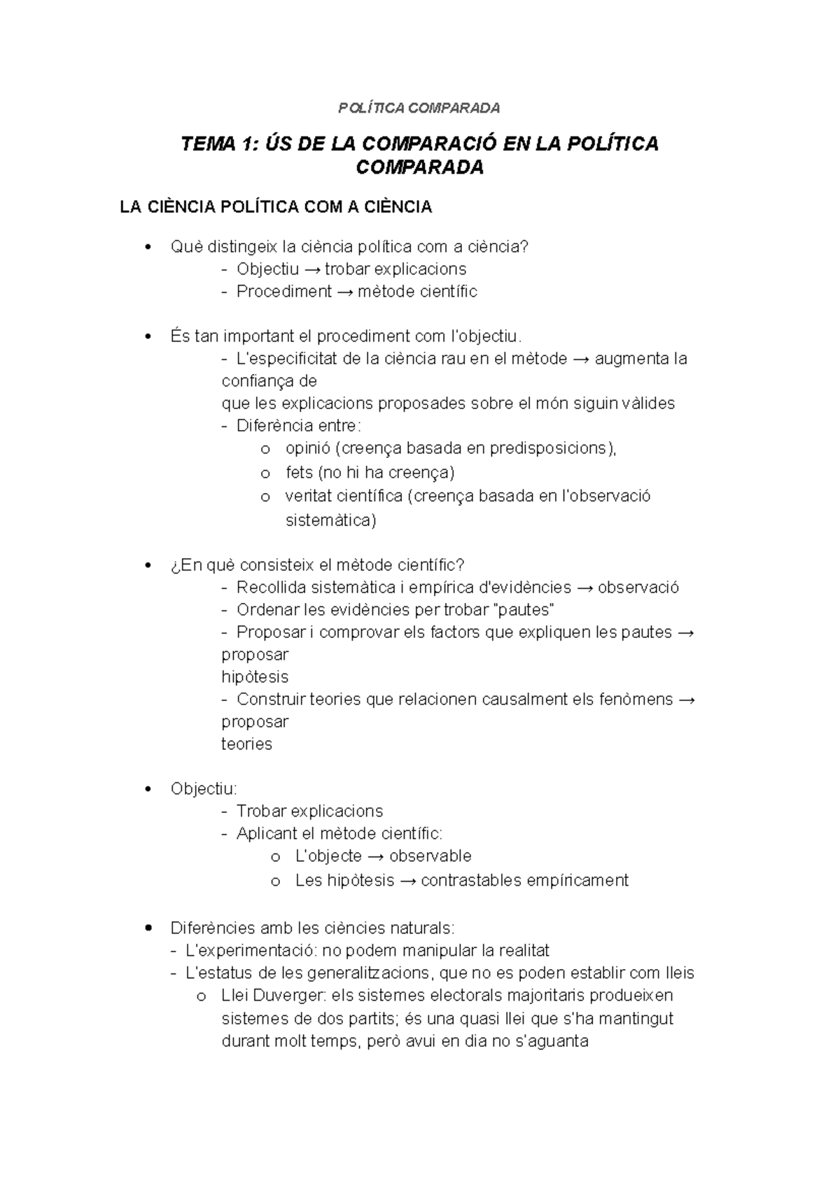 Apunts Política Comparada - POLÍTICA COMPARADA TEMA 1: ÚS DE LA ...