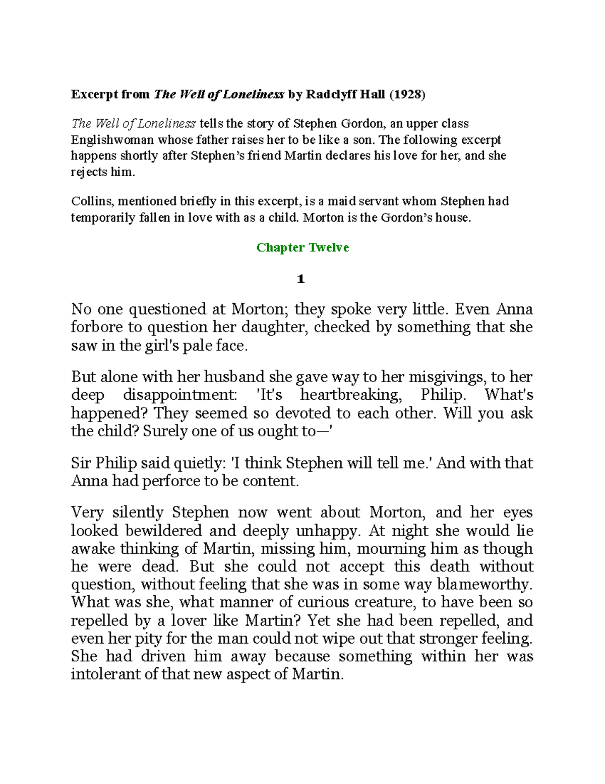 The%2BWell%2Bof%2BLoneliness - Excerpt from The Well of Loneliness by ...