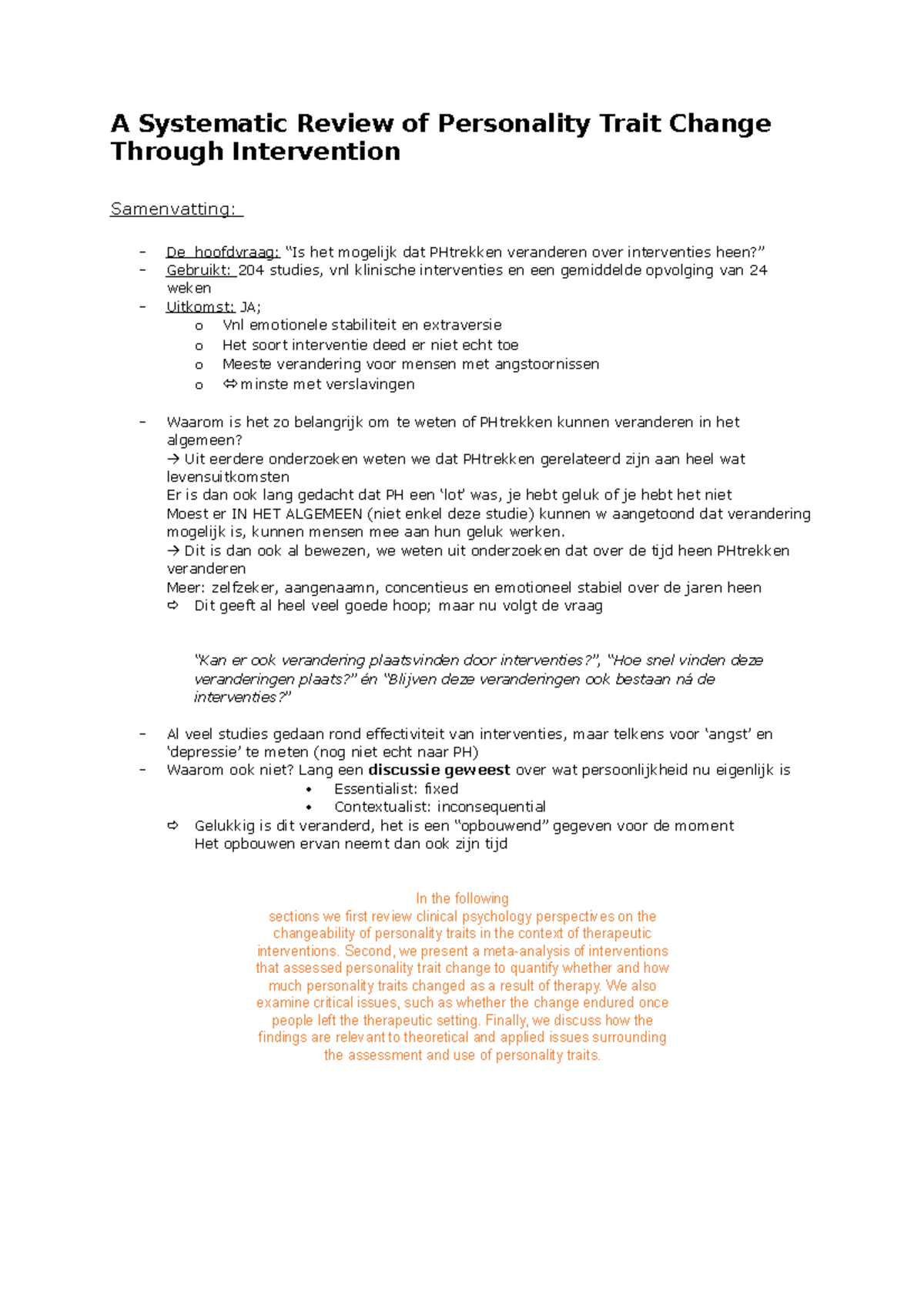A Systematic Review of Personality Trait Change SMV automatisch ...
