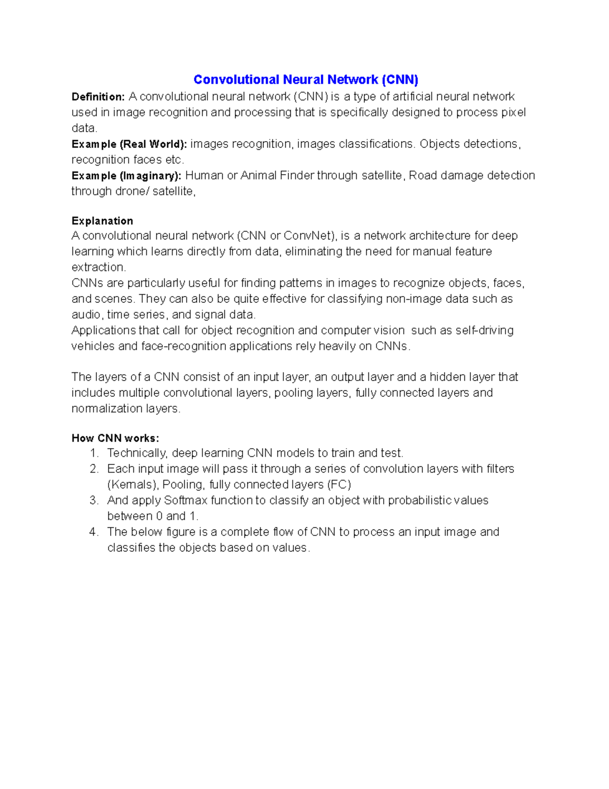 CNN Document - Lecture notes 12 - Convolutional Neural Network (CNN ...