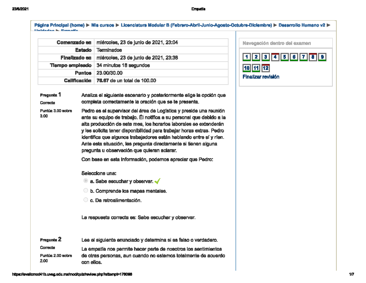 Examen primer intento - Administración del capital humano - Studocu