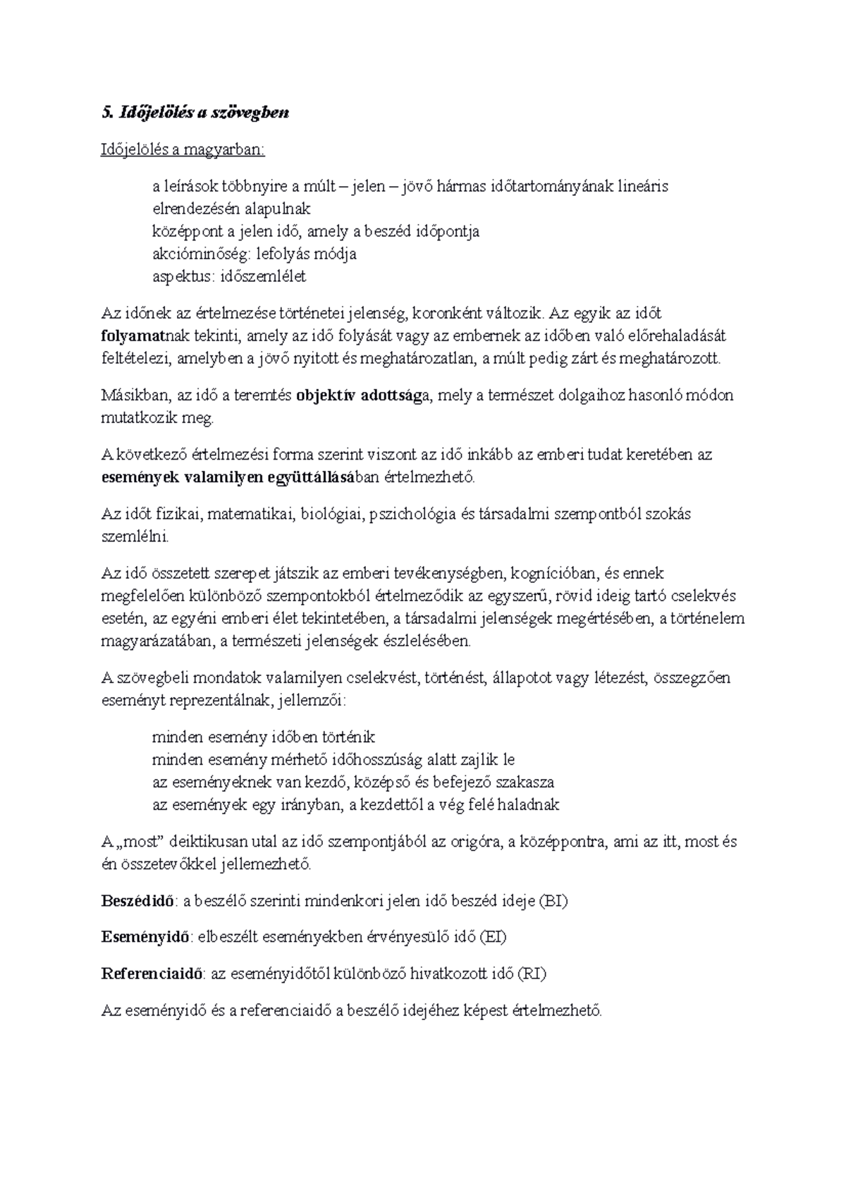 5RER3E13R23F FWEFWEF WEFWEF - 5. Időjelölés a szövegben Időjelölés a ...