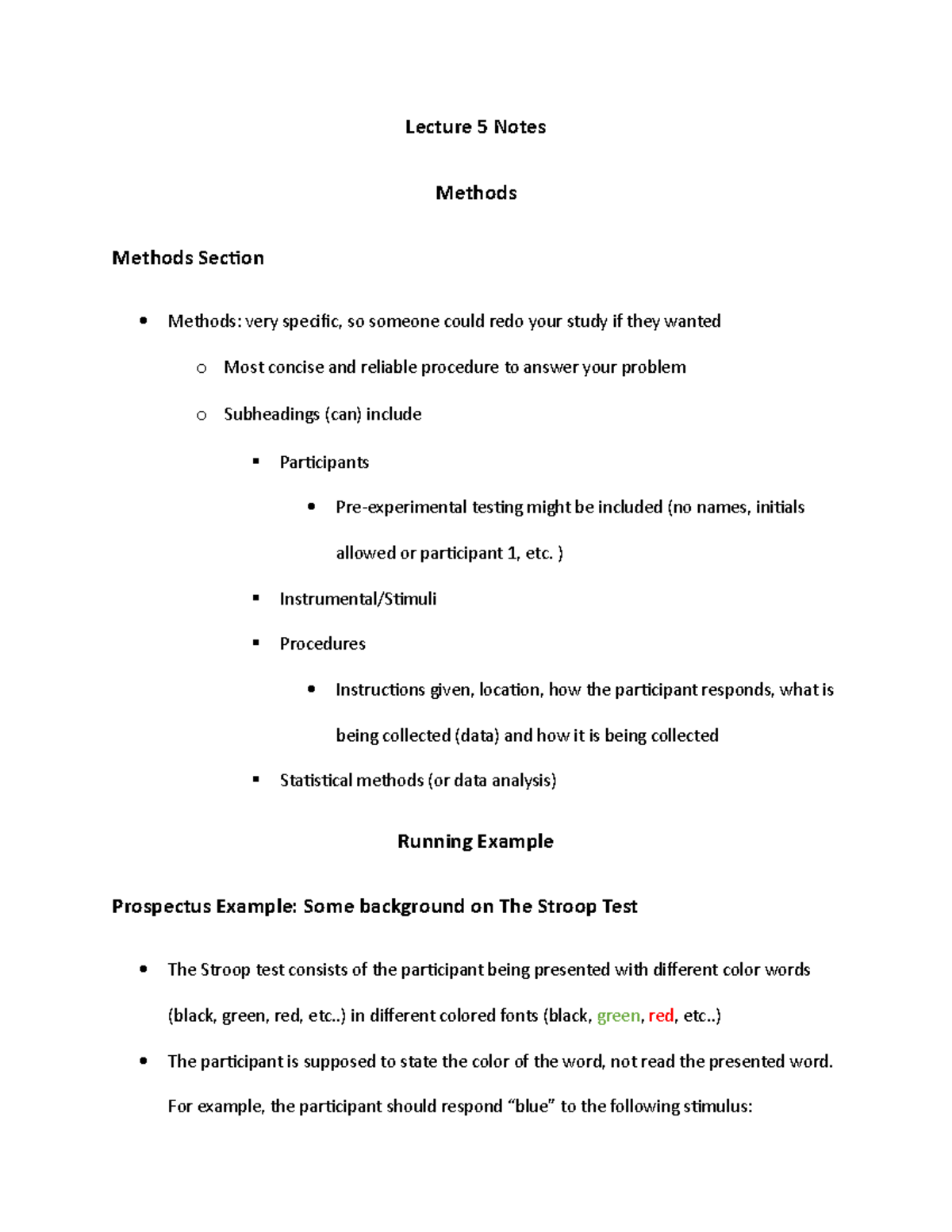 Lecture 5 Notes Lecture 5 Notes Methods Methods Section Methods Very Specific So Someone 8538