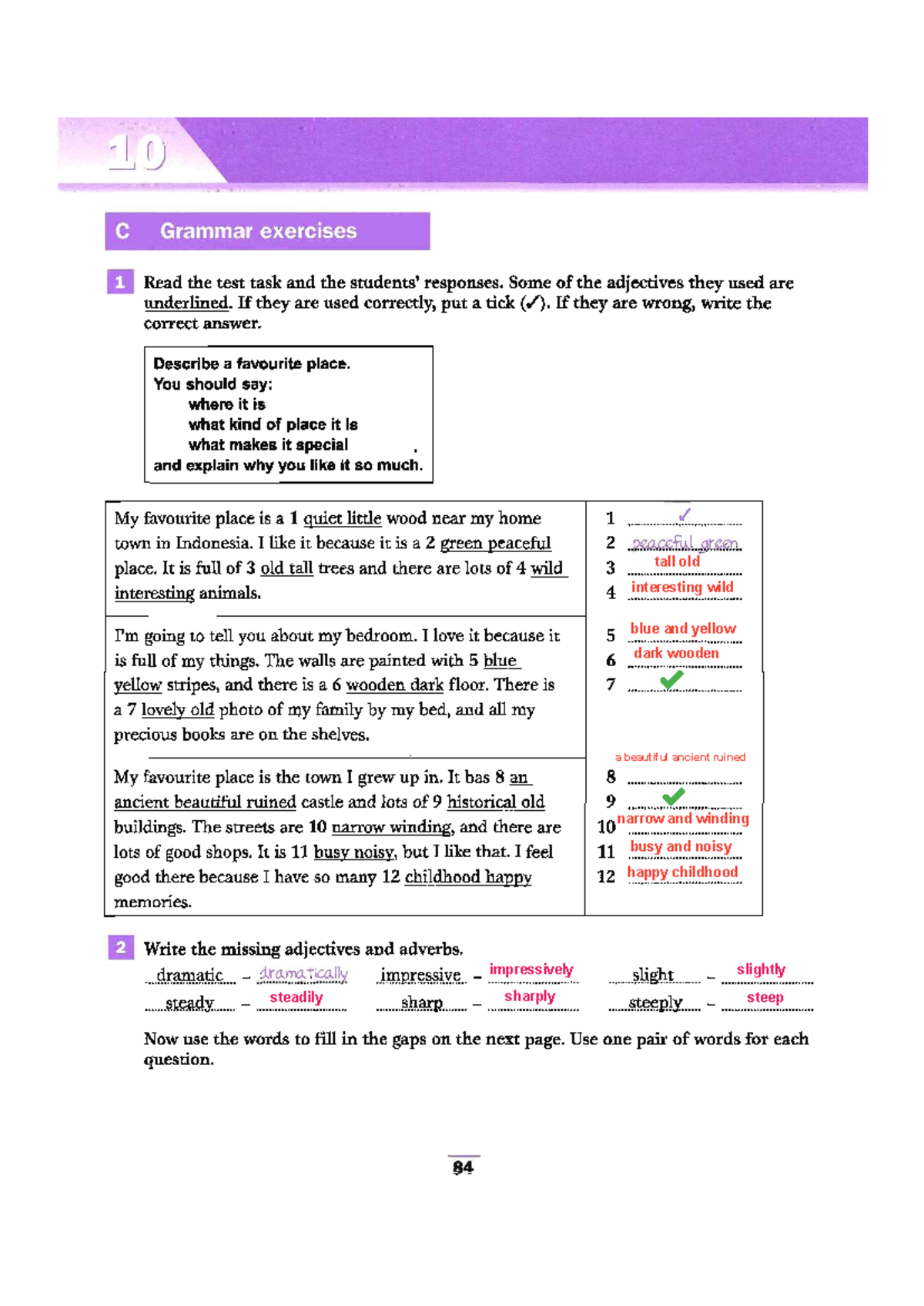 Document - Grammar Practice - tall old interesting wild blue and yellow ...