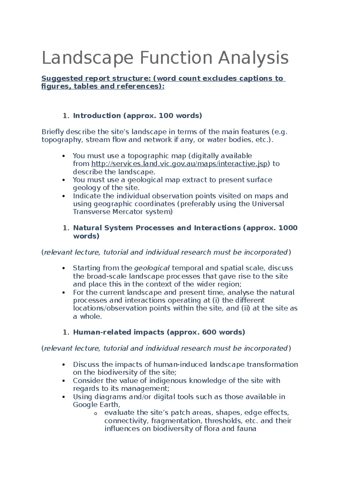 Landscape Function Analysis - Landscape Function Analysis Suggested ...