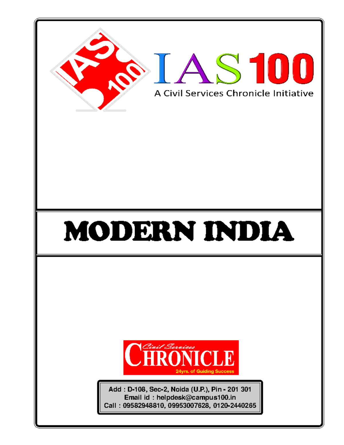 Modern India - notes for upsc exam , full notes pdf - Add : D-108, Sec ...