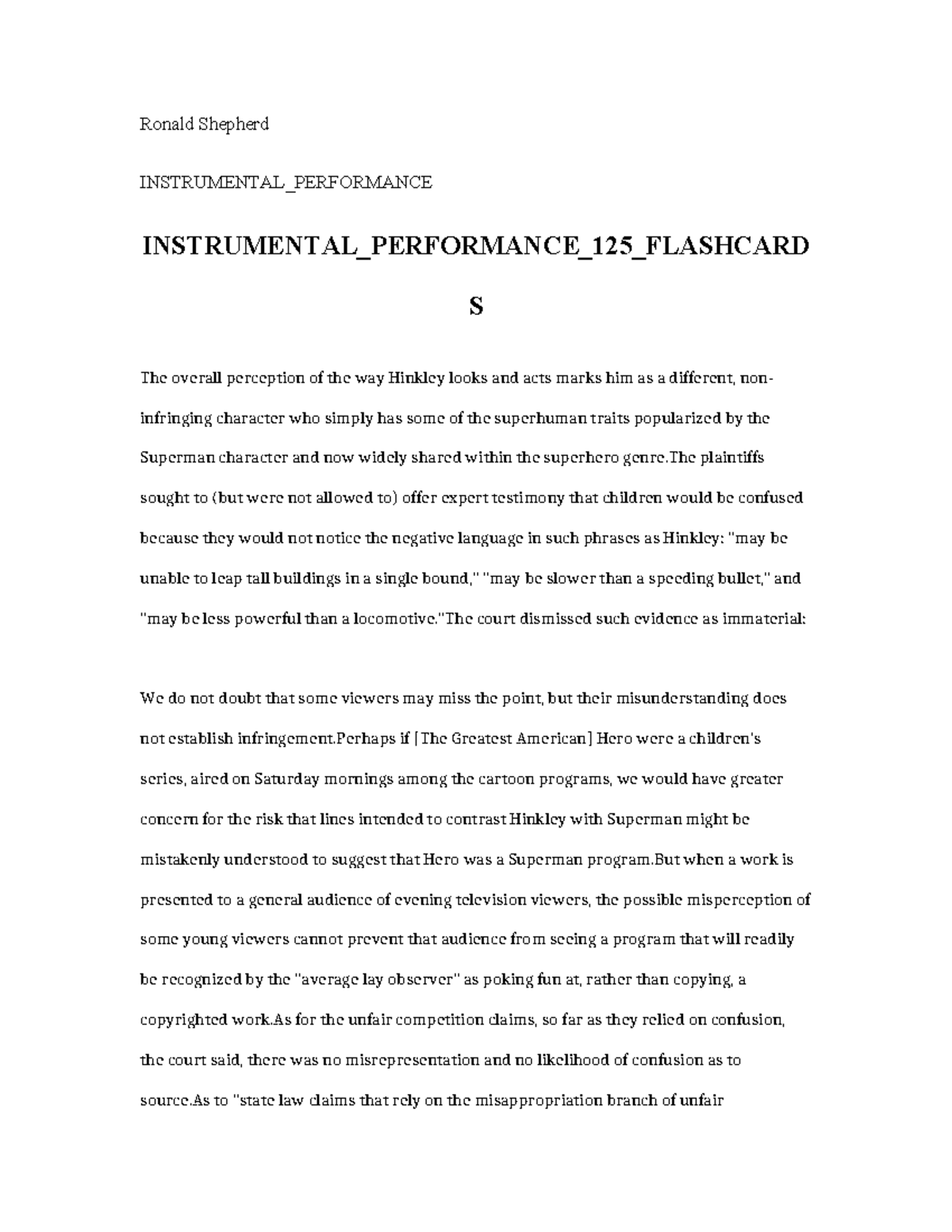 Instrumental Performance 125 Flashcards - Ronald Shepherd INSTRUMENTAL ...