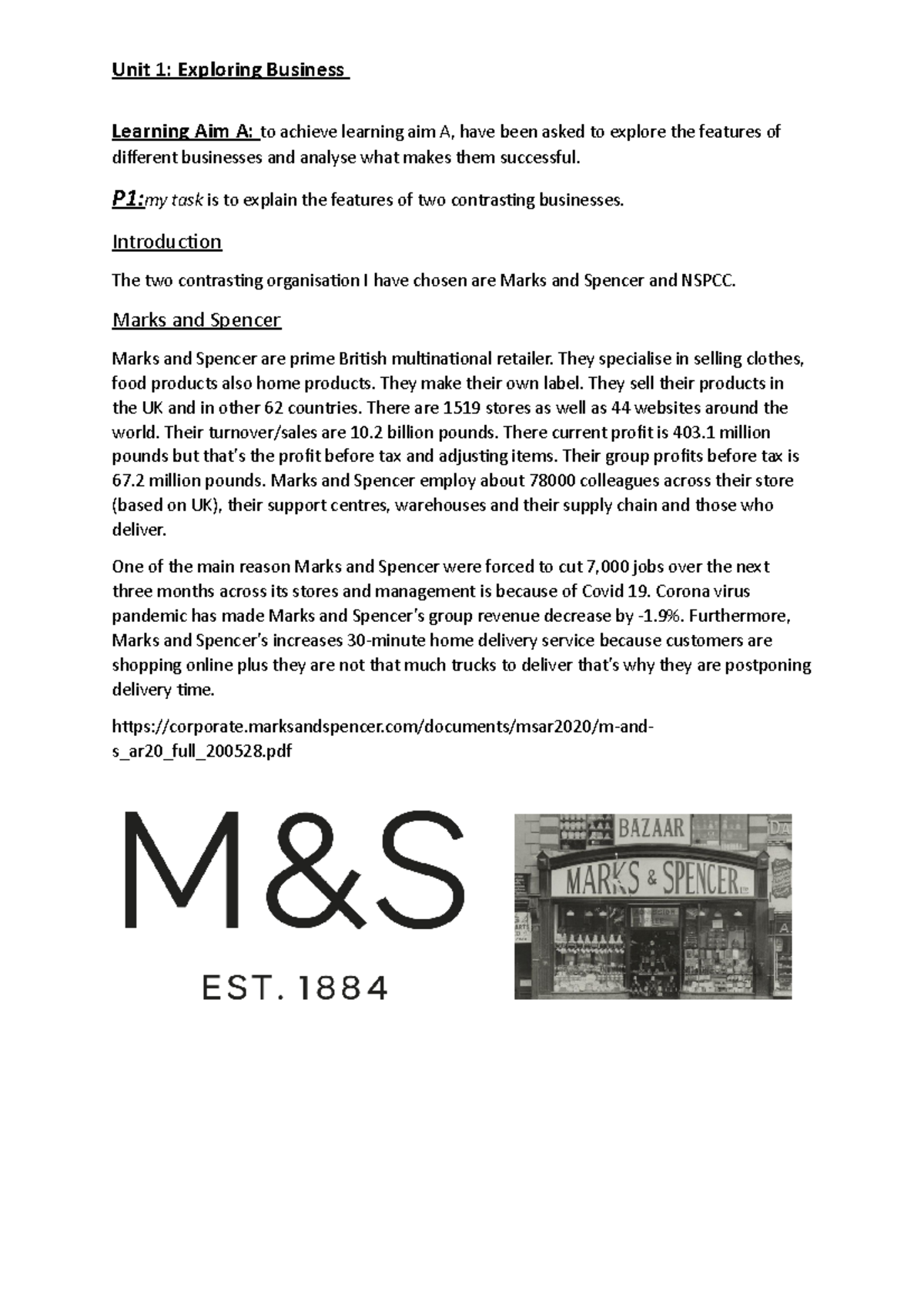 Learning Aim A (P1) - already done - Learning Aim A: to achieve ...