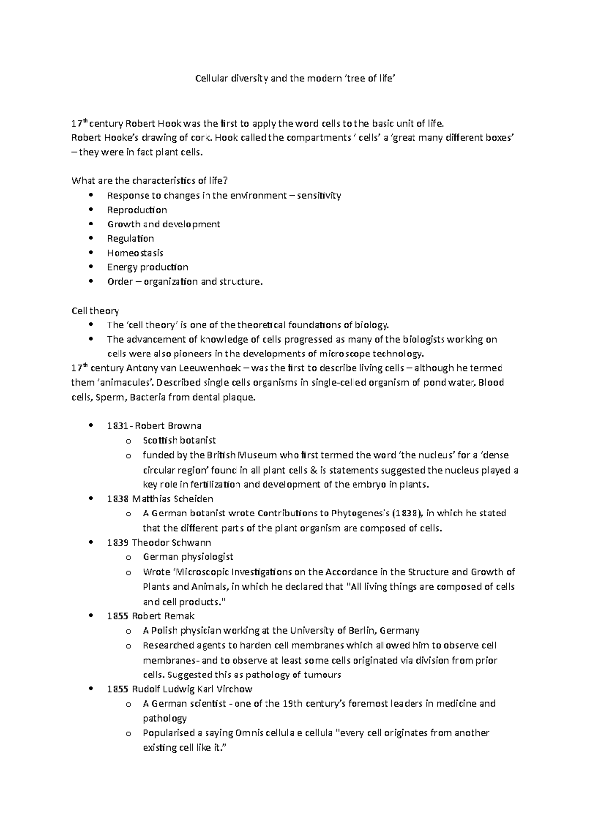 Domains of life - Cellular diversity and the modern ‘tree of life’ 17 ...